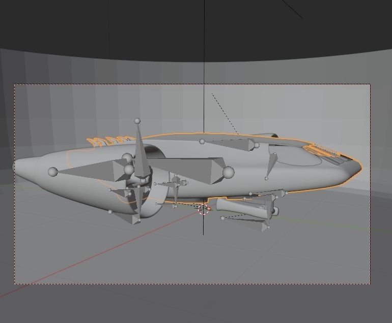 a simple space craft for a nice scene free 3D model animated rigged ...