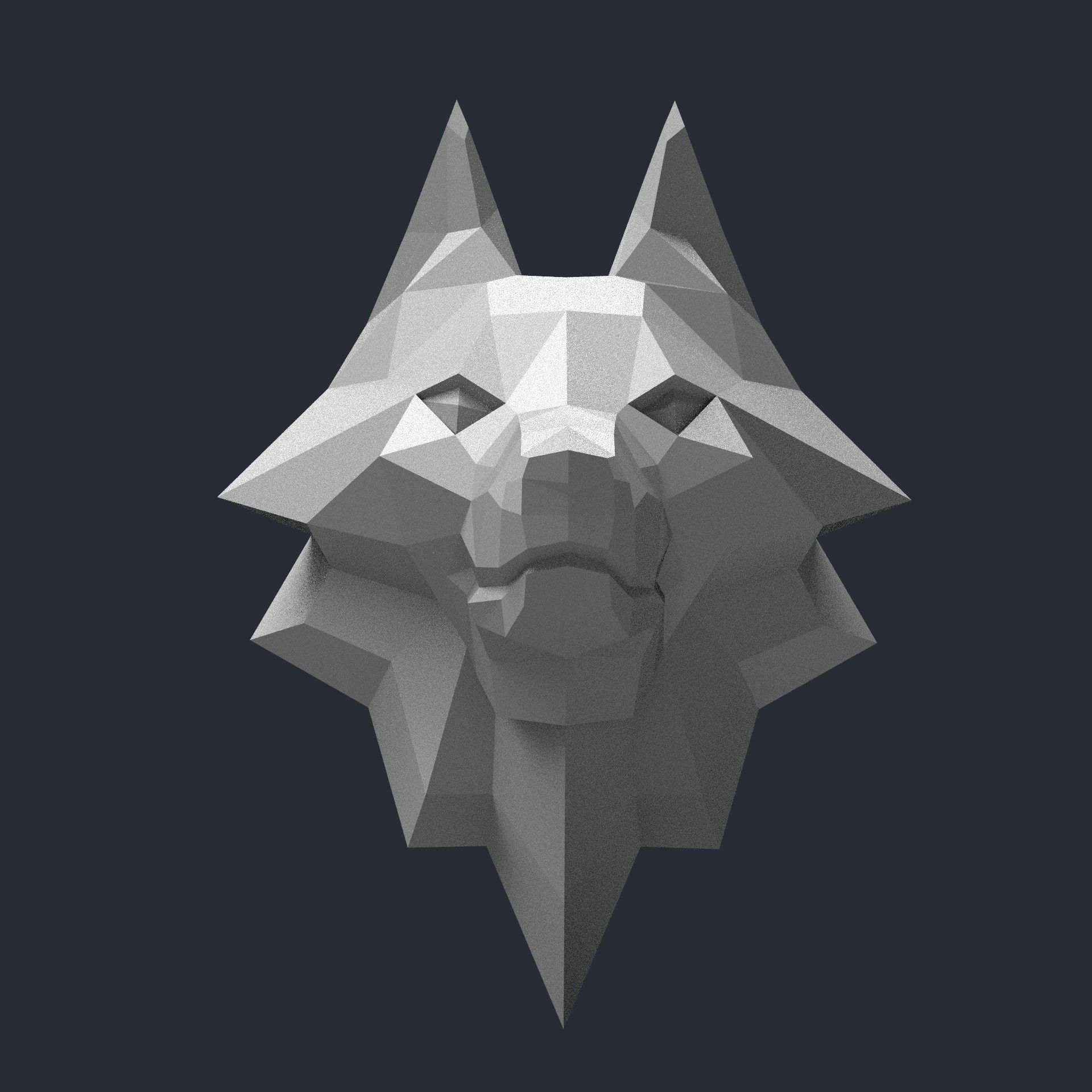 3D Printable polygonal wolf head model 3D model 3D printable | CGTrader