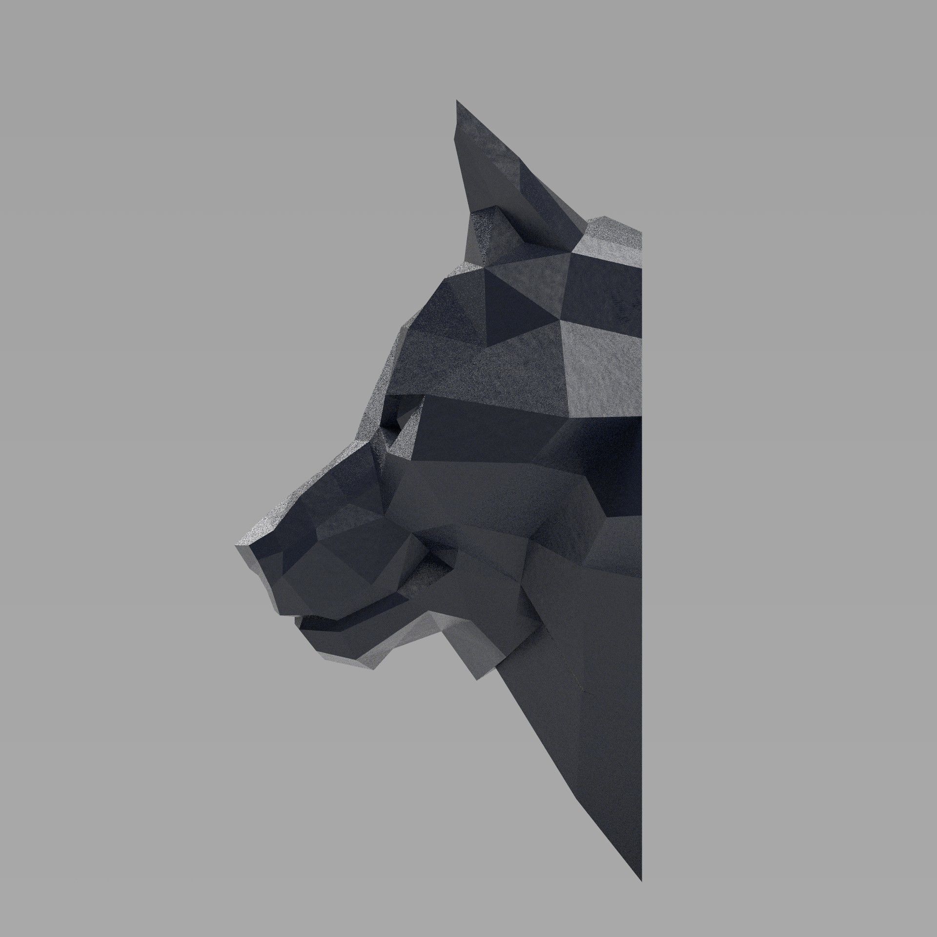 3D Printable polygonal wolf head model 3D model 3D printable | CGTrader