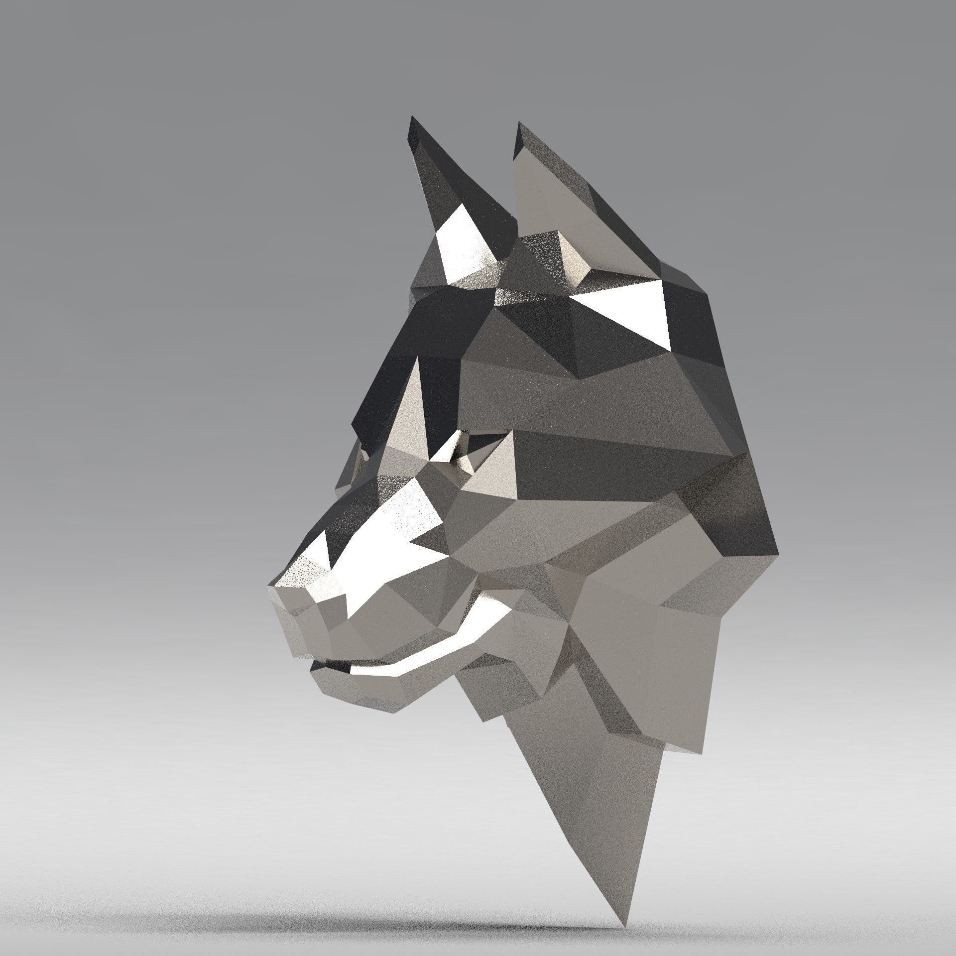 3D Printable polygonal wolf head model 3D model 3D printable | CGTrader