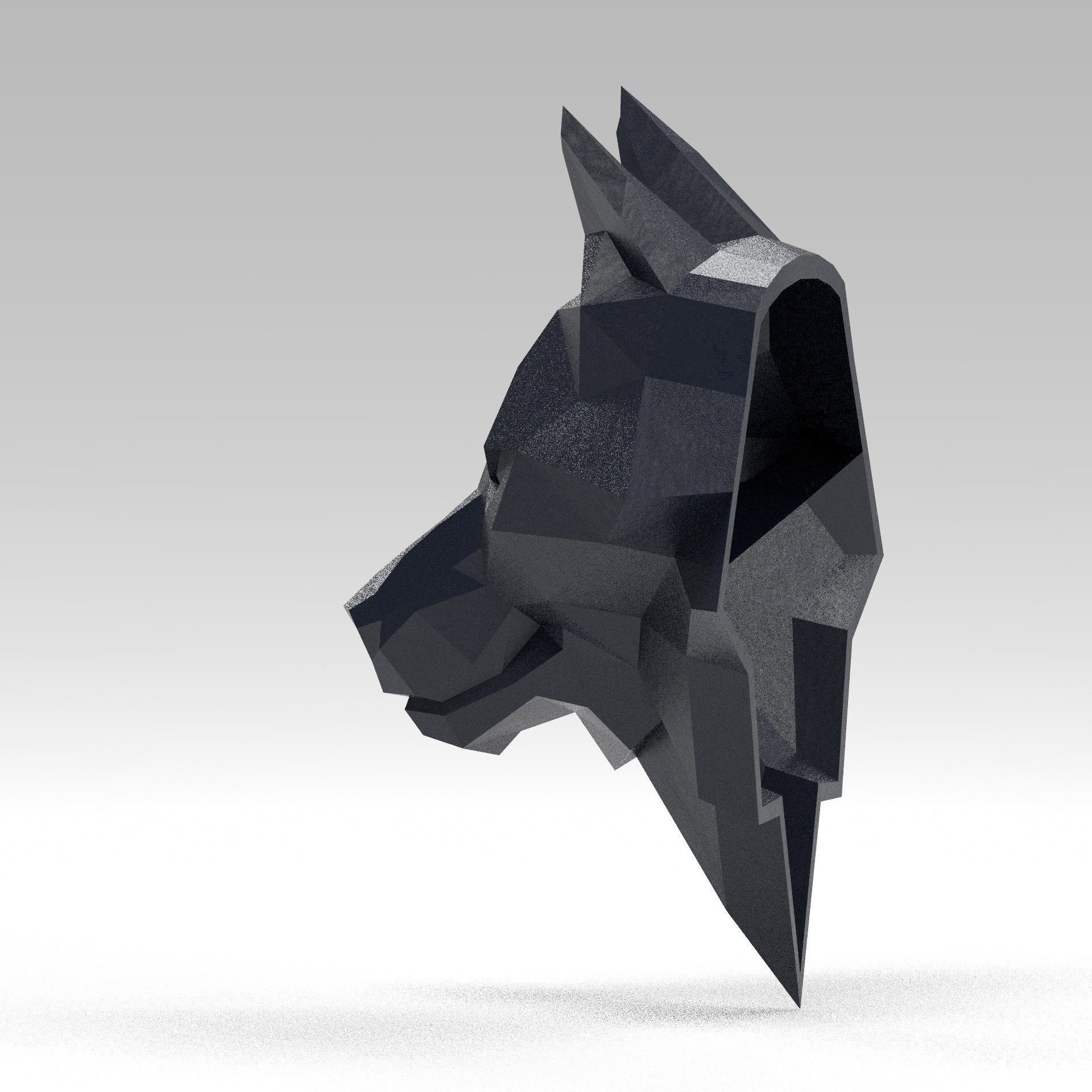 3D Printable polygonal wolf head model 3D model 3D printable | CGTrader
