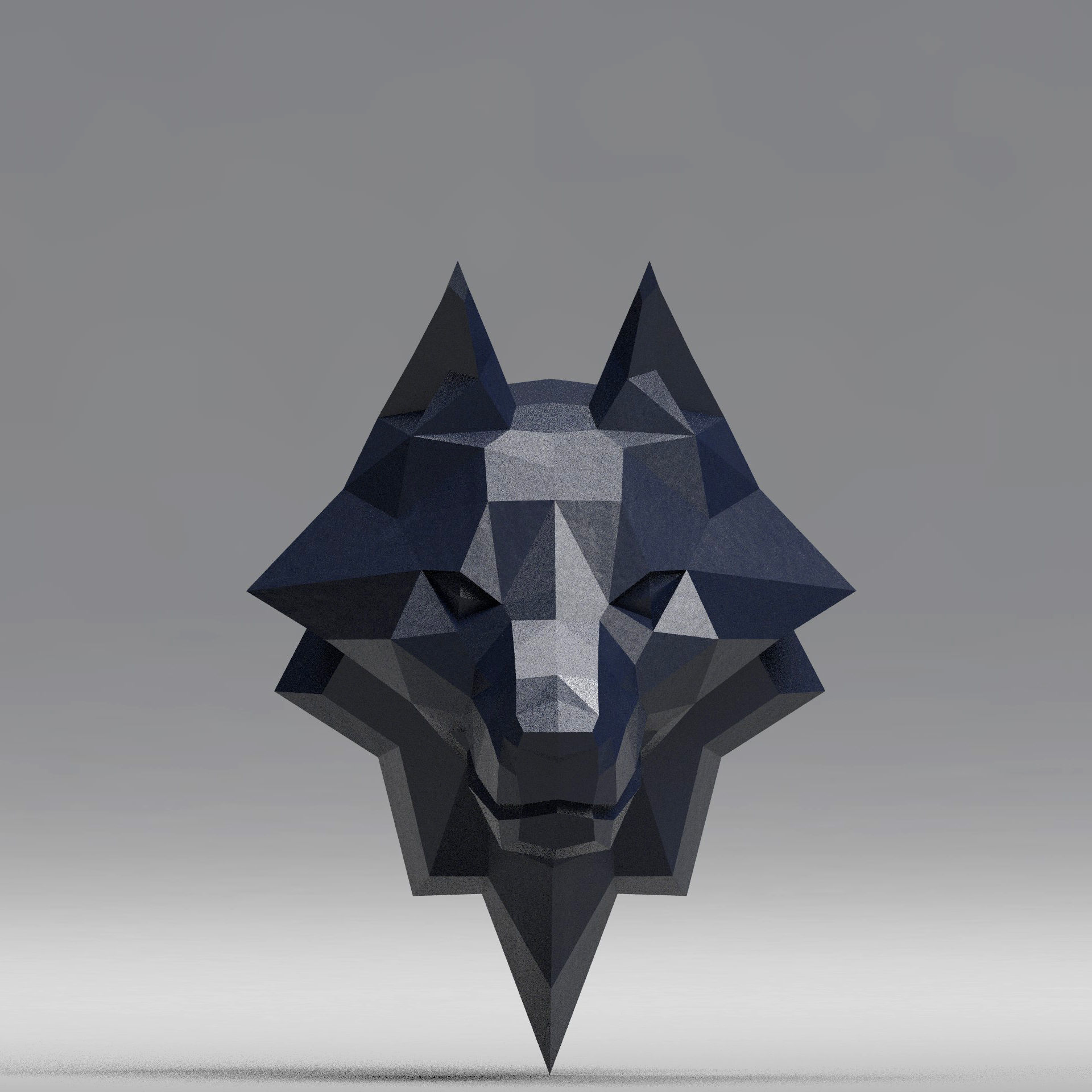3D Printable polygonal wolf head model 3D model 3D printable | CGTrader