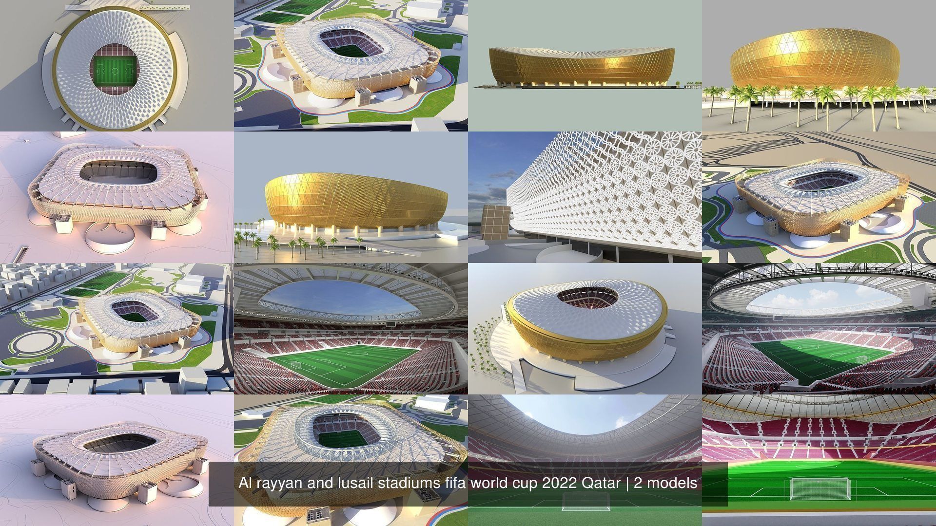 Al rayyan and lusail stadiums fifa world cup 2022 Qatar 3D Model ...