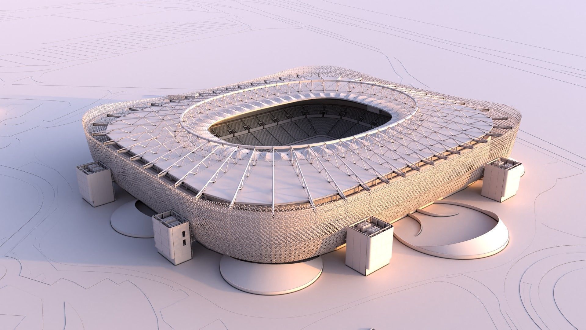Al rayyan and lusail stadiums fifa world cup 2022 Qatar 3D Model ...