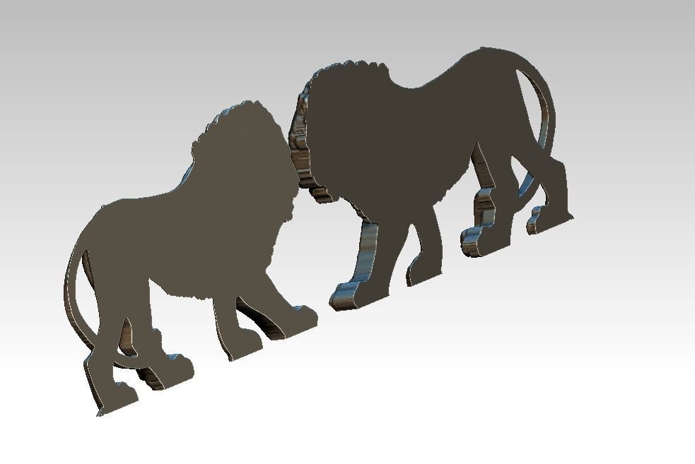 Flat relief Lion Tiger 3D model 3D printable | CGTrader