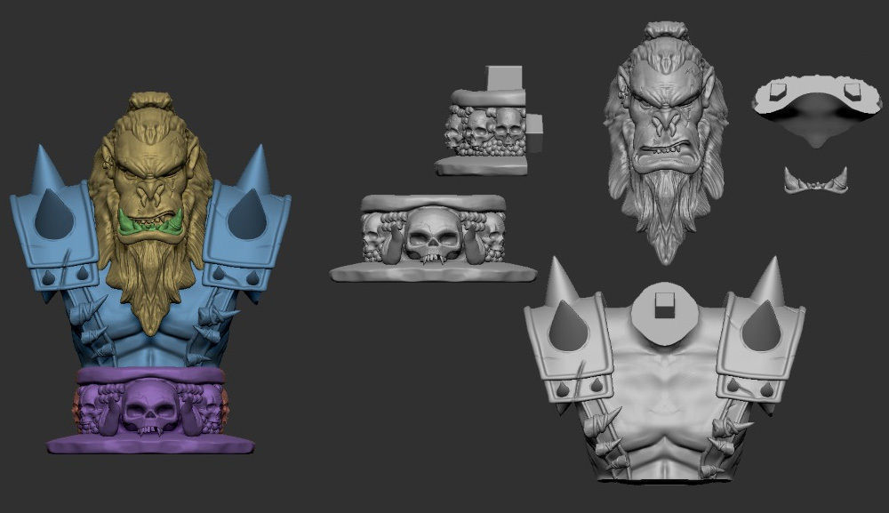 ork bust 3D model 3D printable | CGTrader