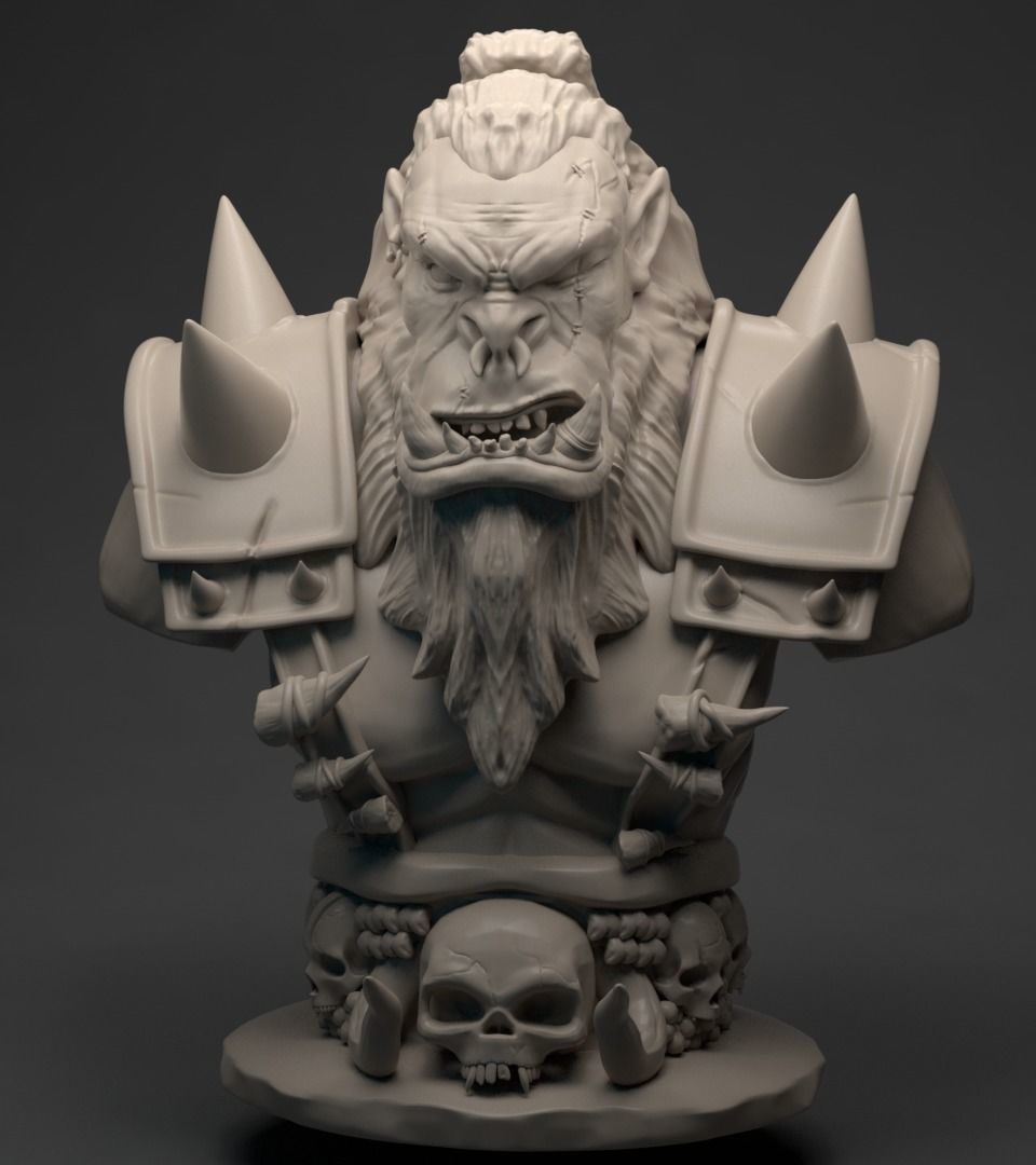 ork bust 3D model 3D printable | CGTrader