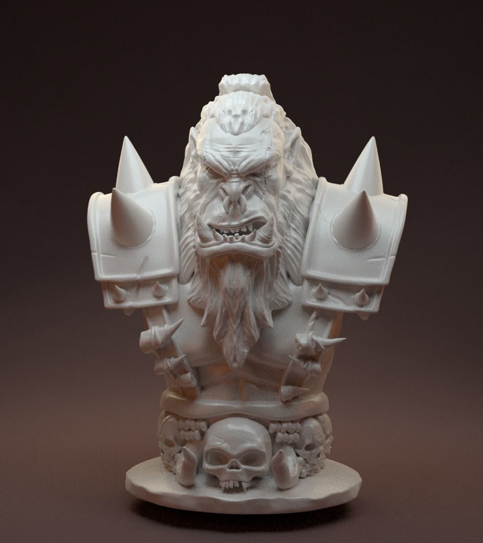 ork bust 3D model 3D printable | CGTrader