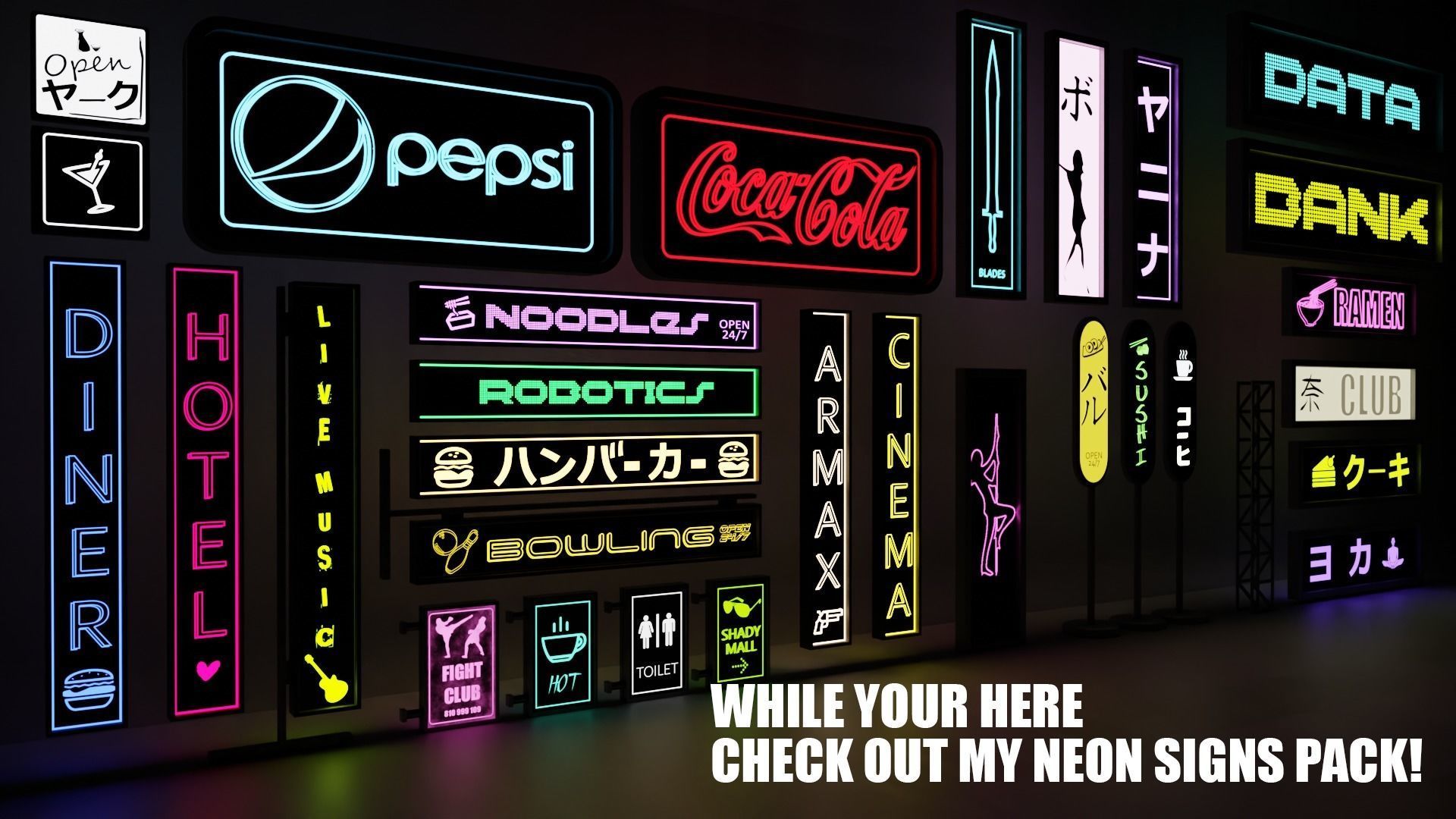 3D model Old metal damaged sign - Open or Closed VR / AR / low-poly ...