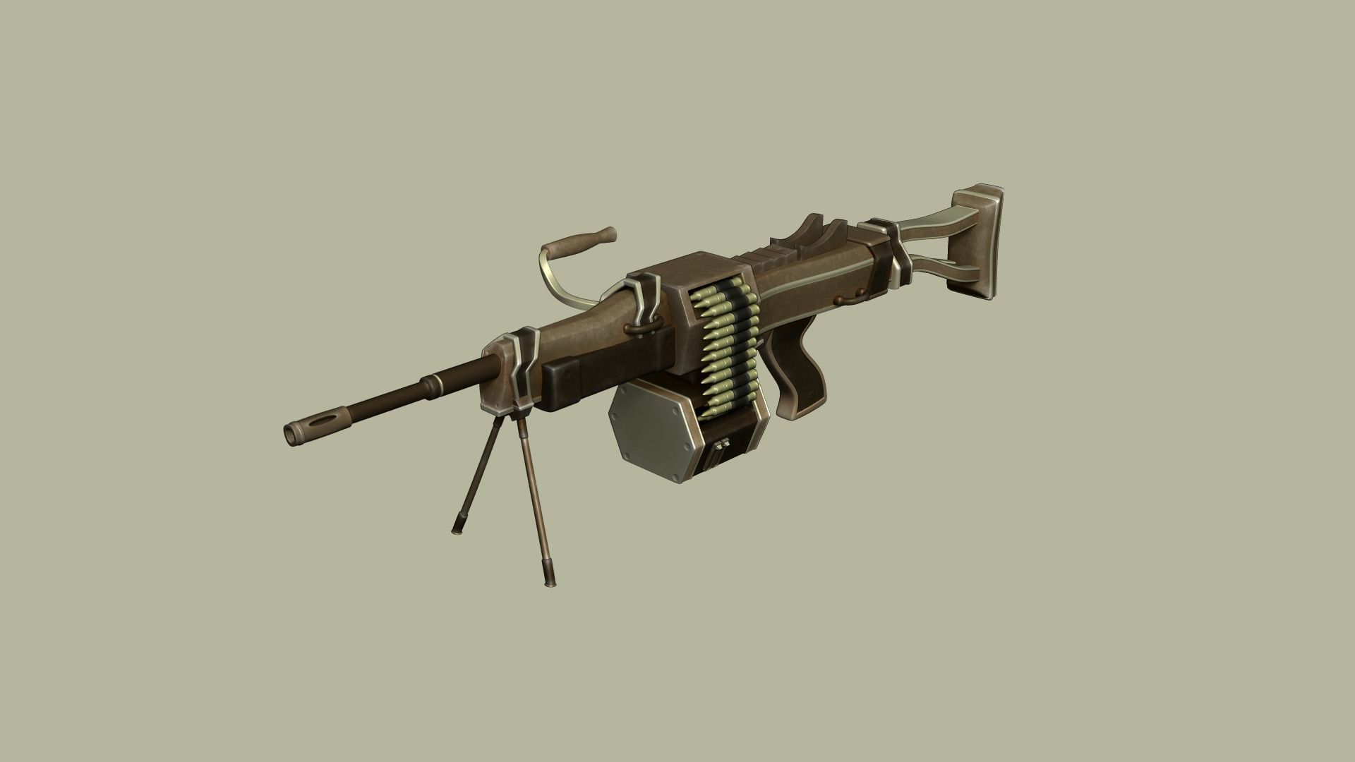 3D model Sci-Fi Negev - Desert - -Machine Gun - Weaponry VR / AR / low ...