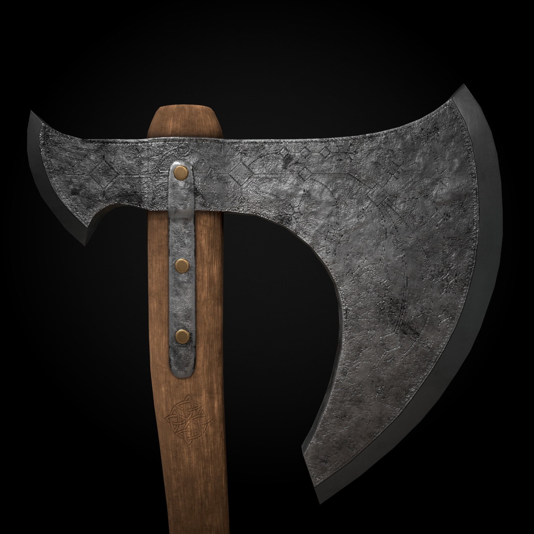 3D model Game Ready Celtic War Axe VR / AR / low-poly | CGTrader