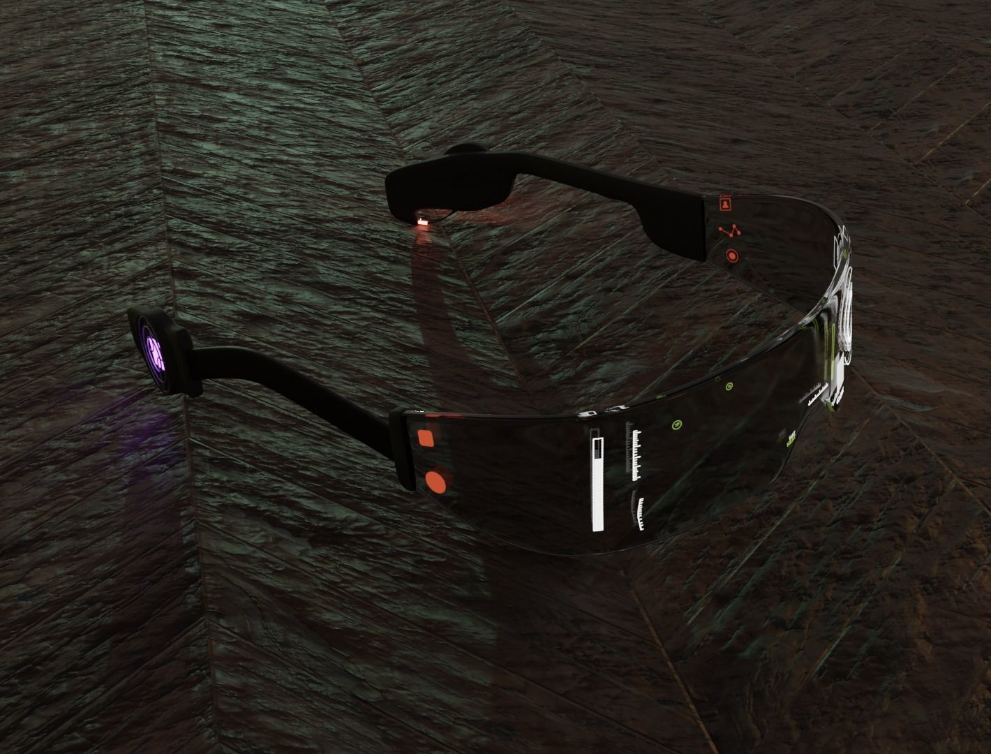 Futuristic Glasses 3D model | CGTrader