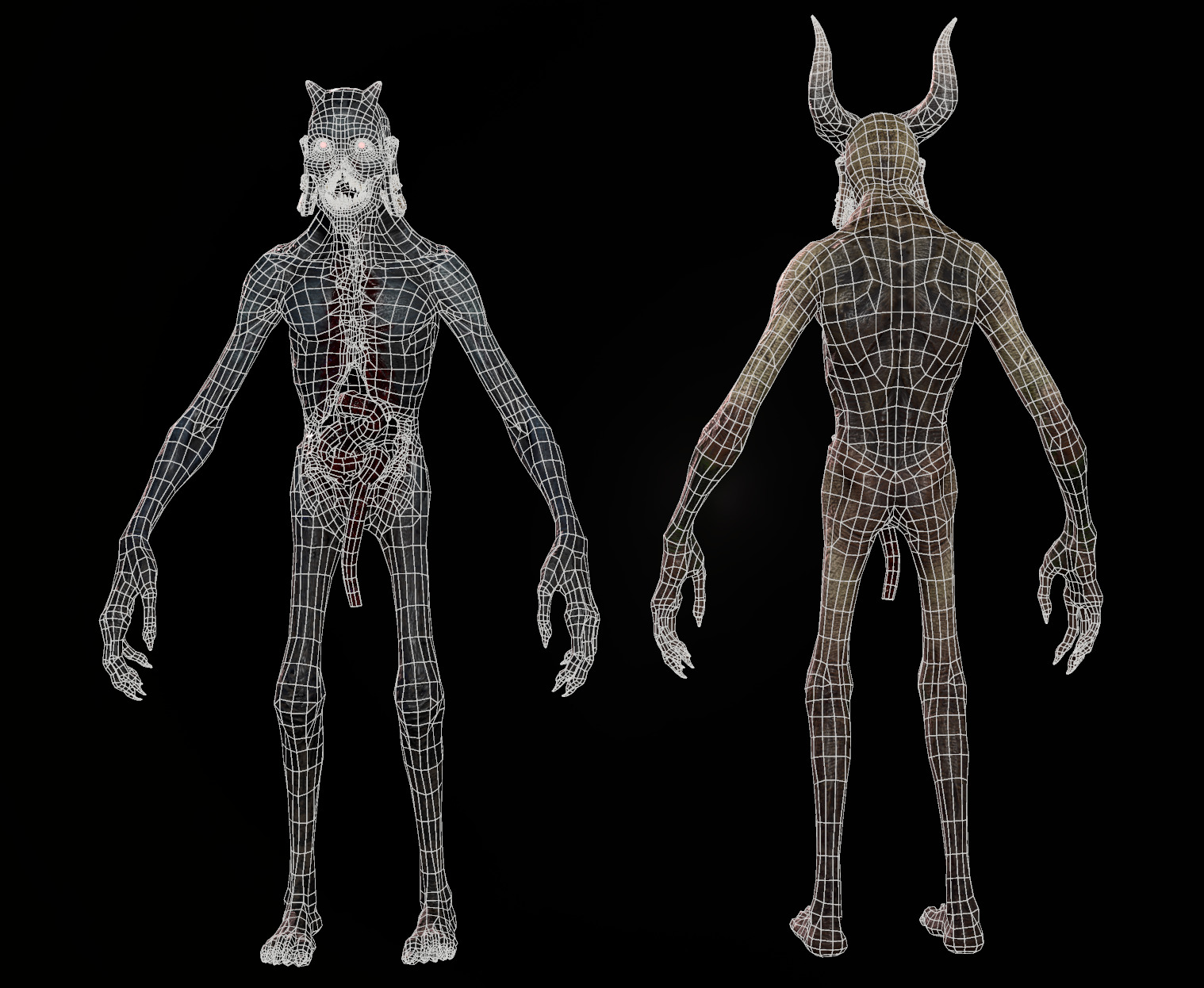 3D model Demon 10 scary satanic creature VR / AR / low-poly rigged ...