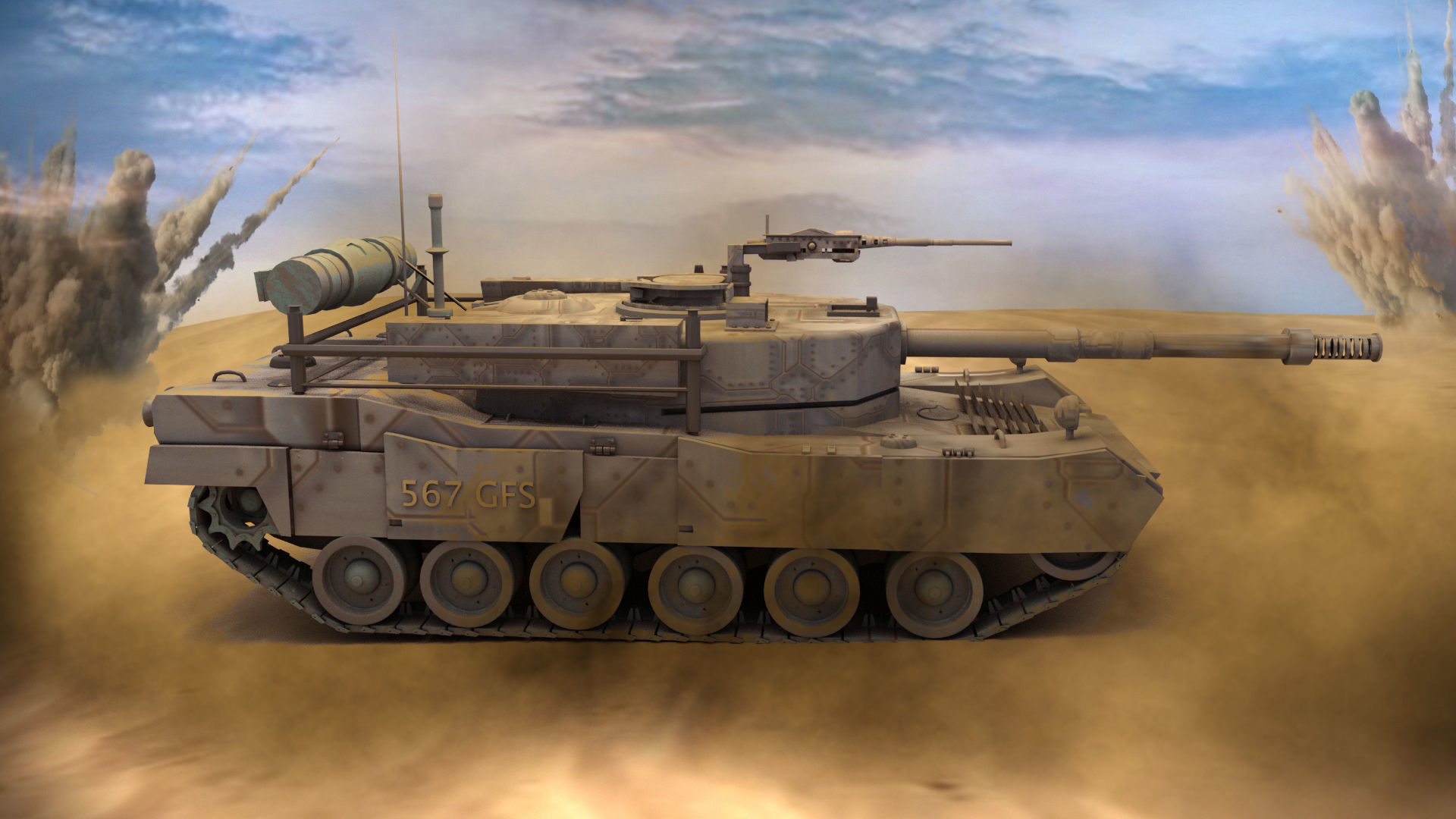 Militry Battle Tank 3D 3D model | CGTrader