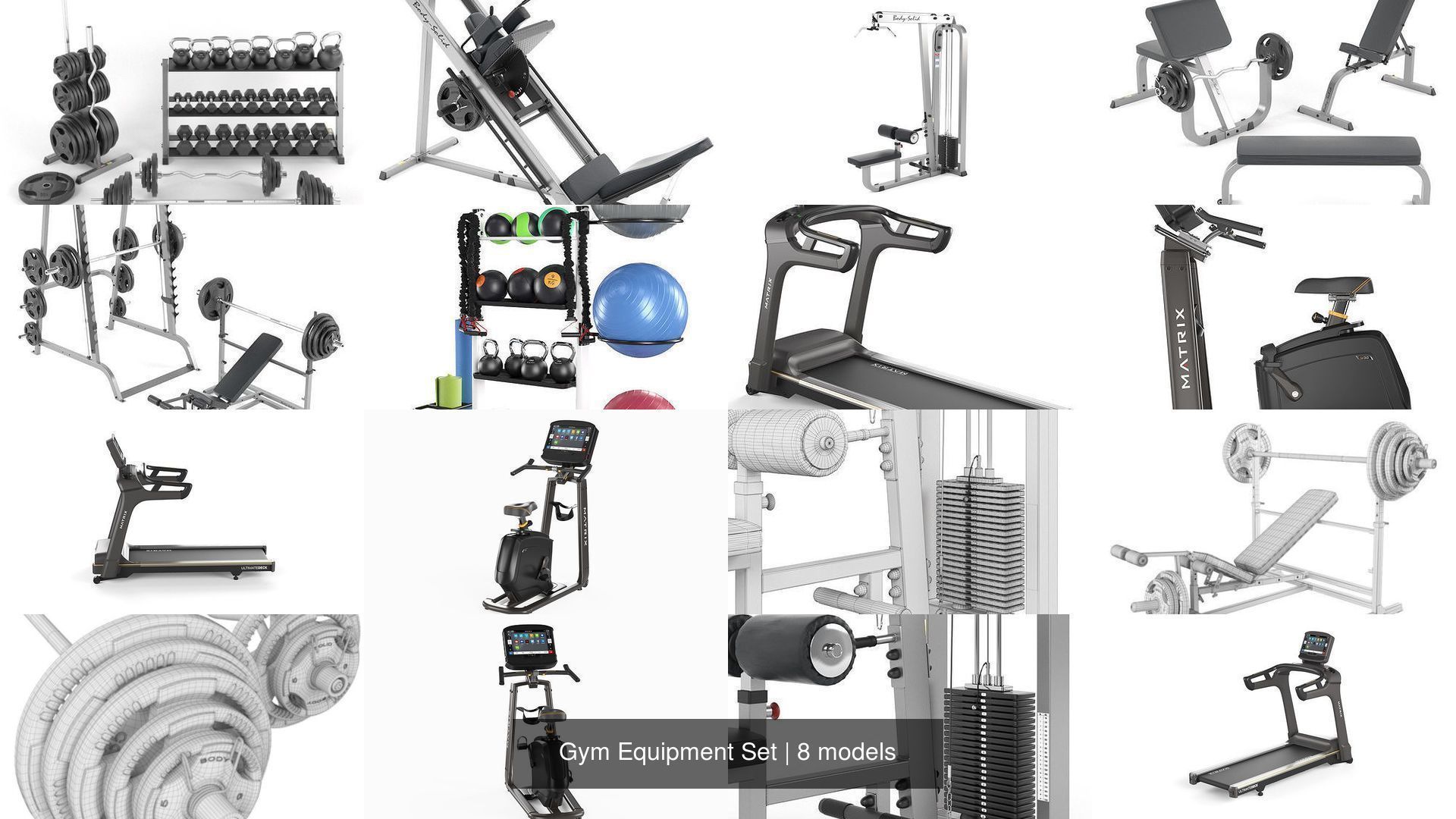 Gym Equipment Set 3D Model Collection | CGTrader
