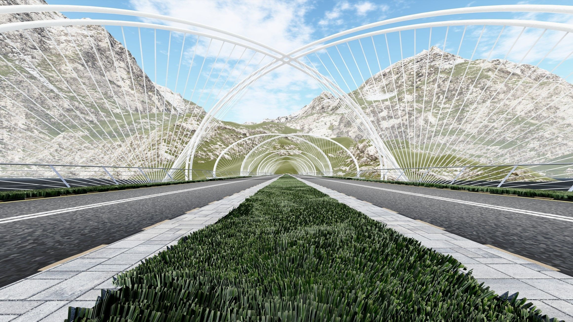 Parametric Futuristic Bridge 3D model | CGTrader