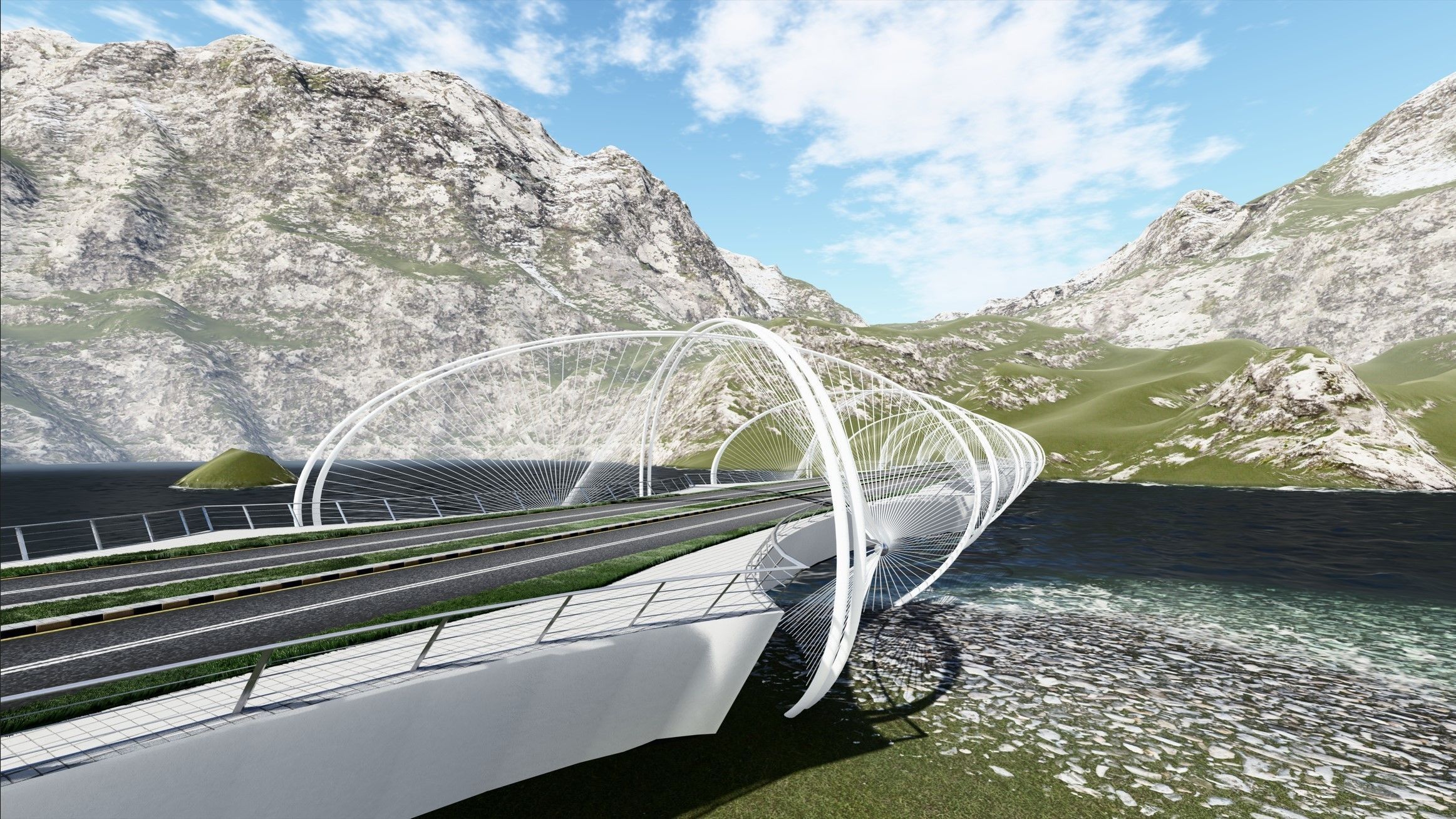 Parametric Futuristic Bridge 3D model | CGTrader