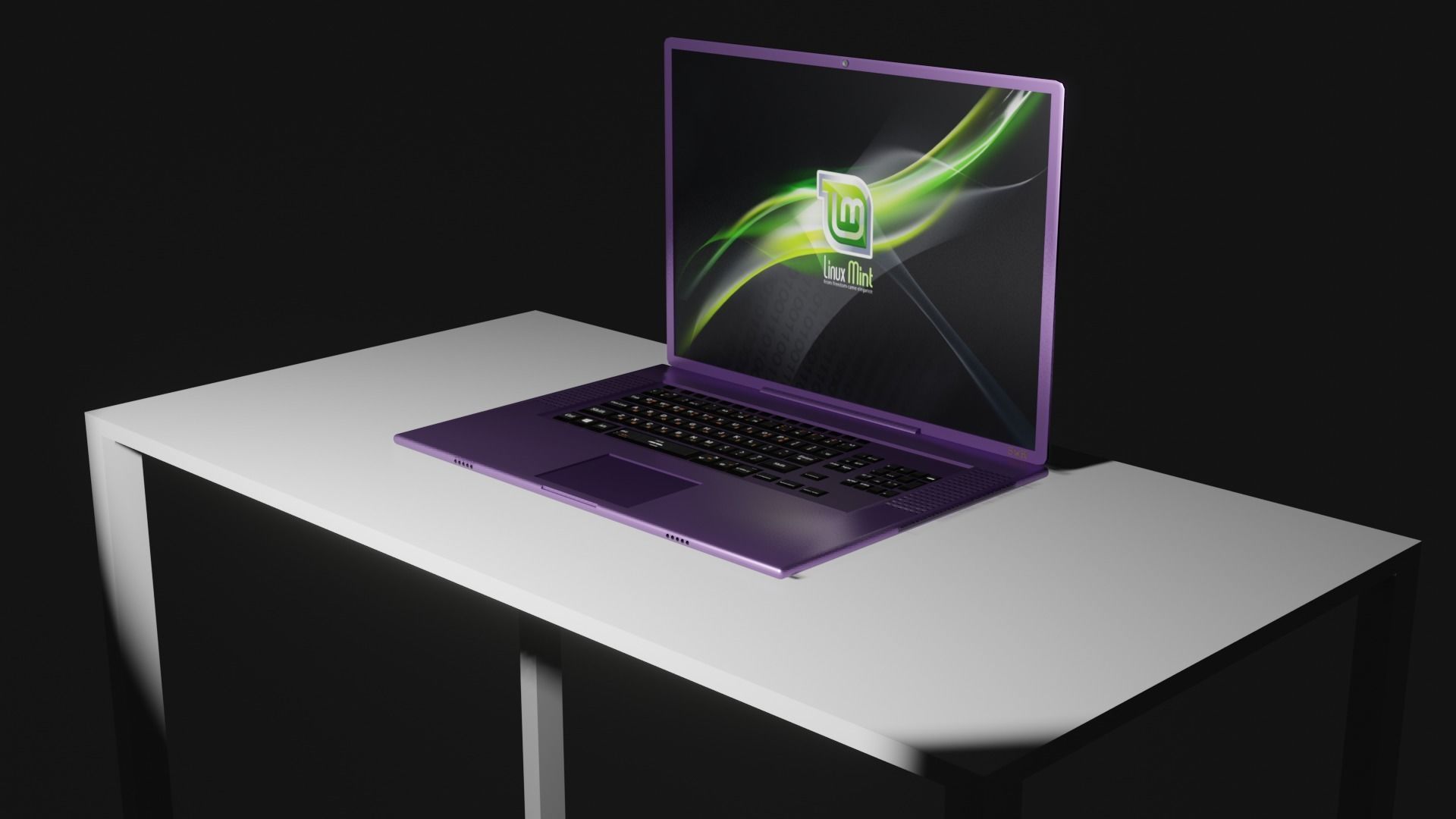 Laptop 3d model on table free 3D model | CGTrader