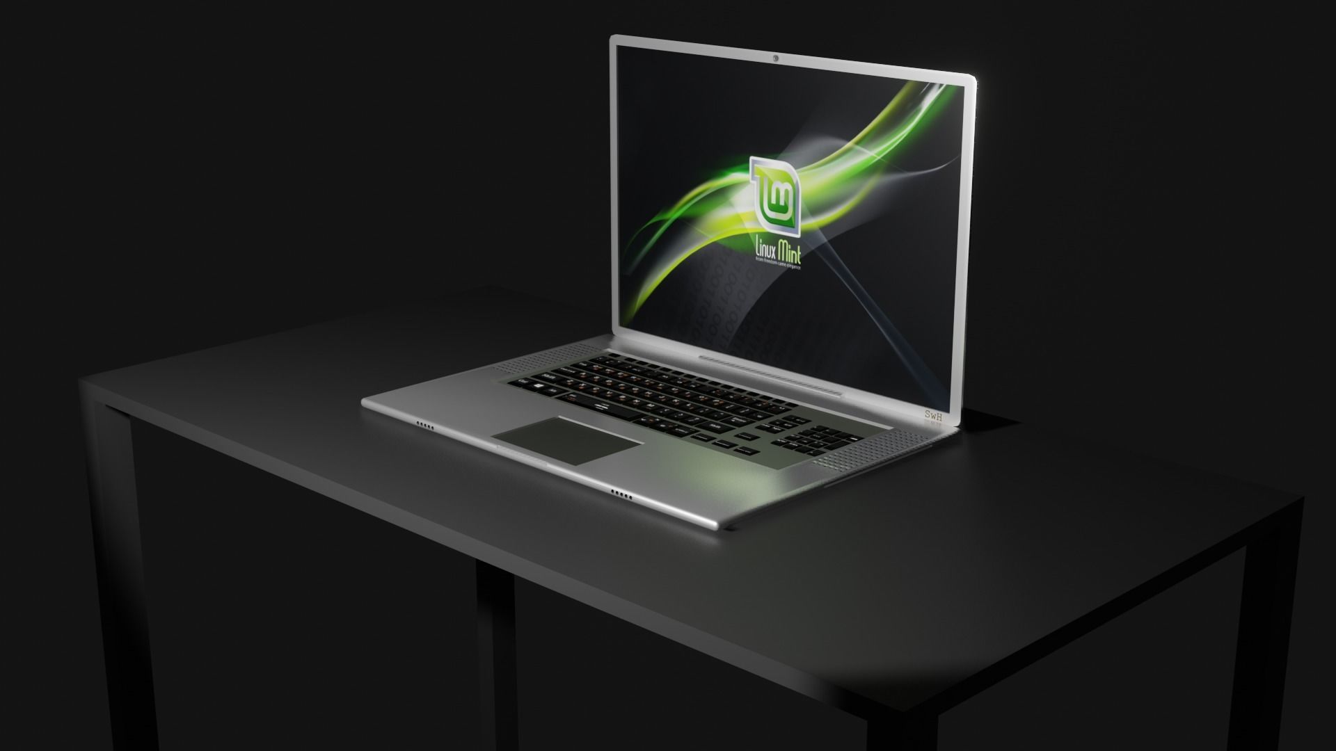 Laptop 3d model on table free 3D model | CGTrader
