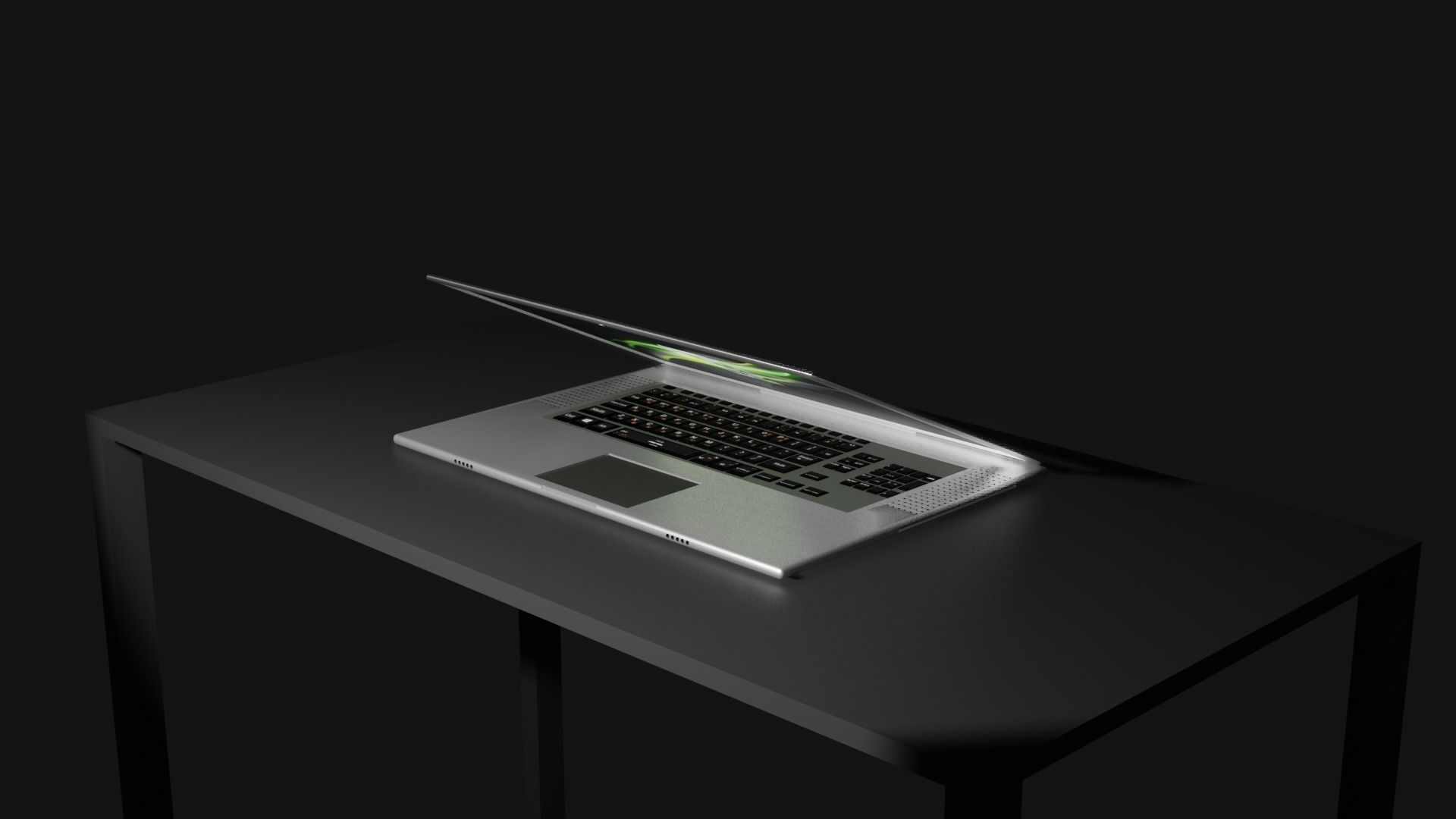 Laptop 3d model on table free 3D model | CGTrader