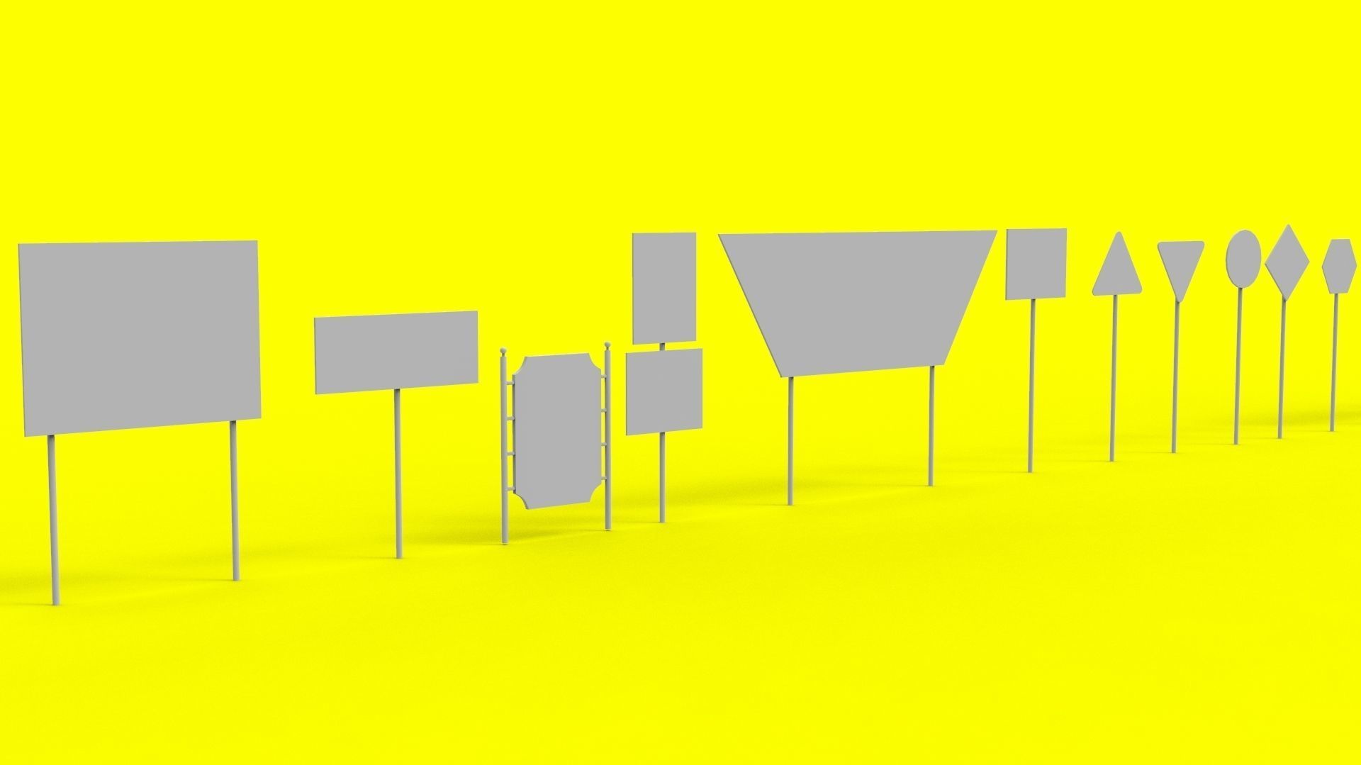 3D model Sign boards Collection 1 VR / AR / low-poly | CGTrader