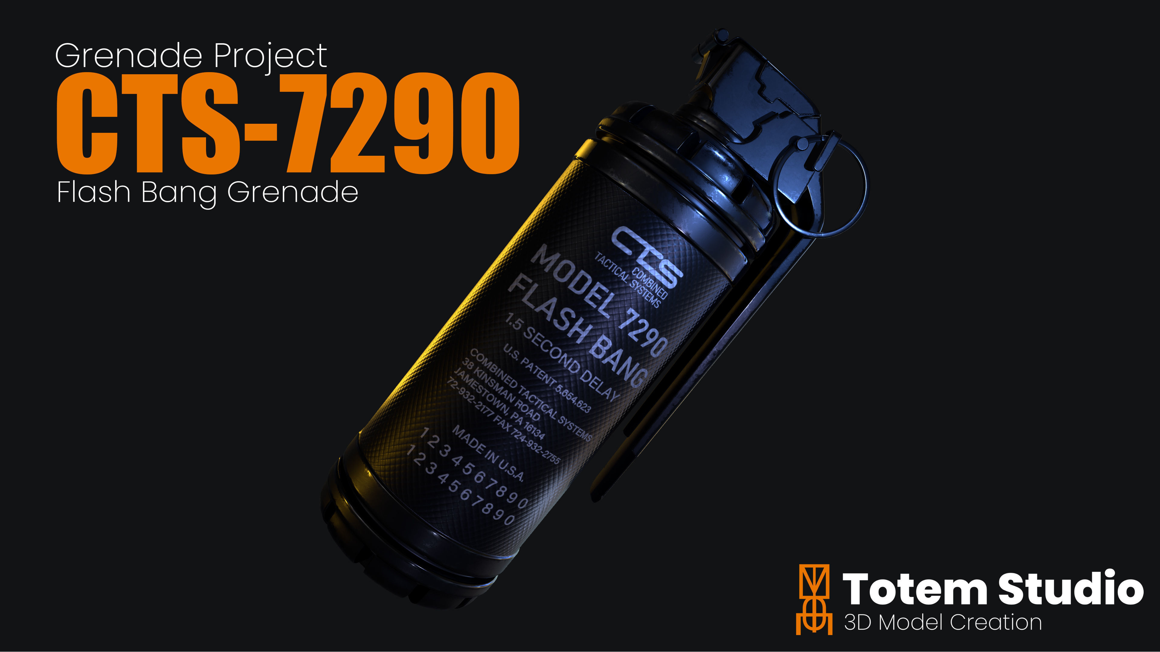 3D model CTS 7290 Flash Grenade VR / AR / low-poly | CGTrader