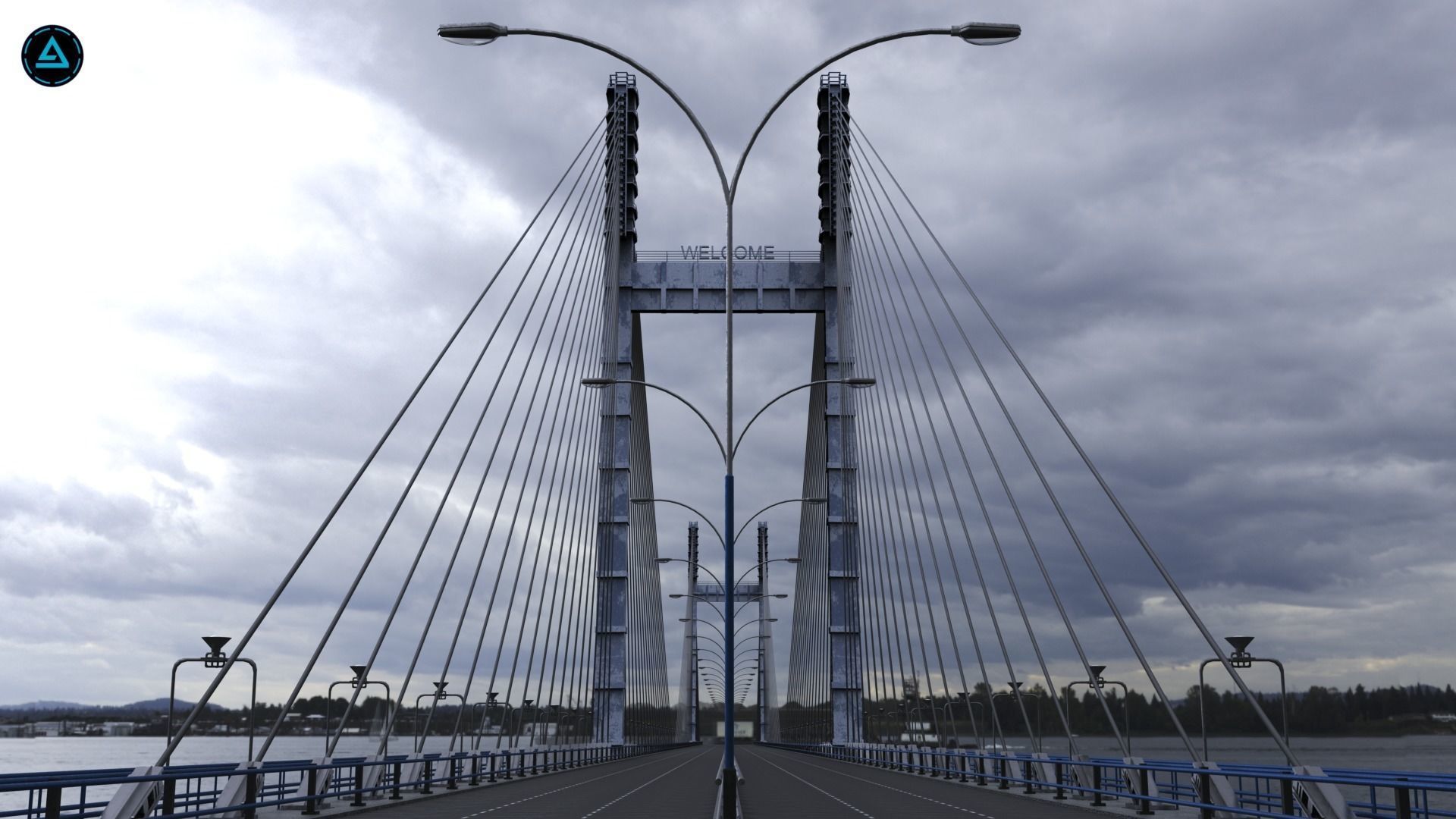 Cable Stayed Bridge 3D model | CGTrader