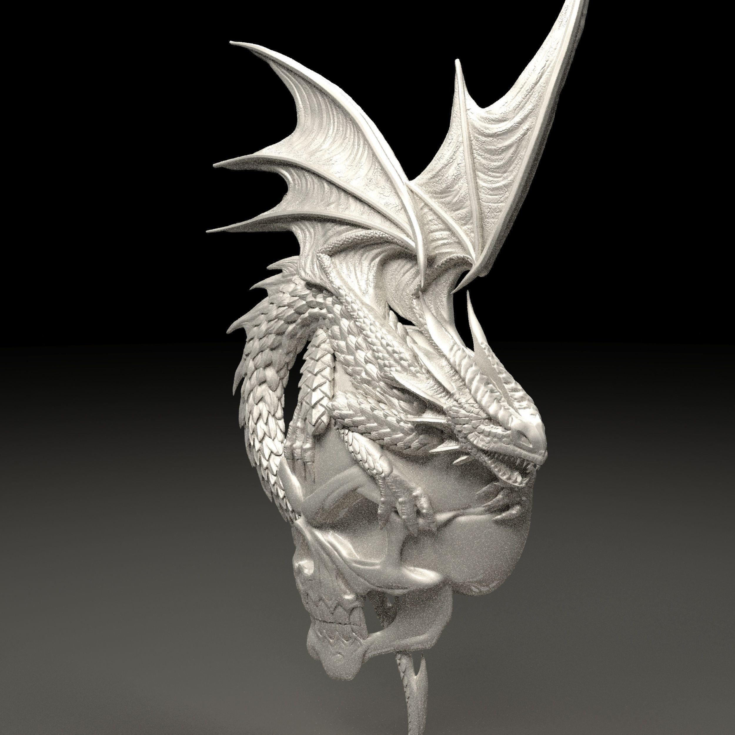 Dragon 3D Print STL Model for CNC Route 3D model 3D printable | CGTrader