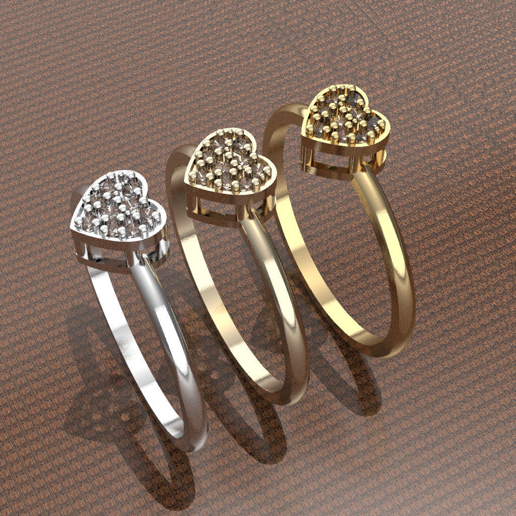 ring heart 3D model 3D printable | CGTrader