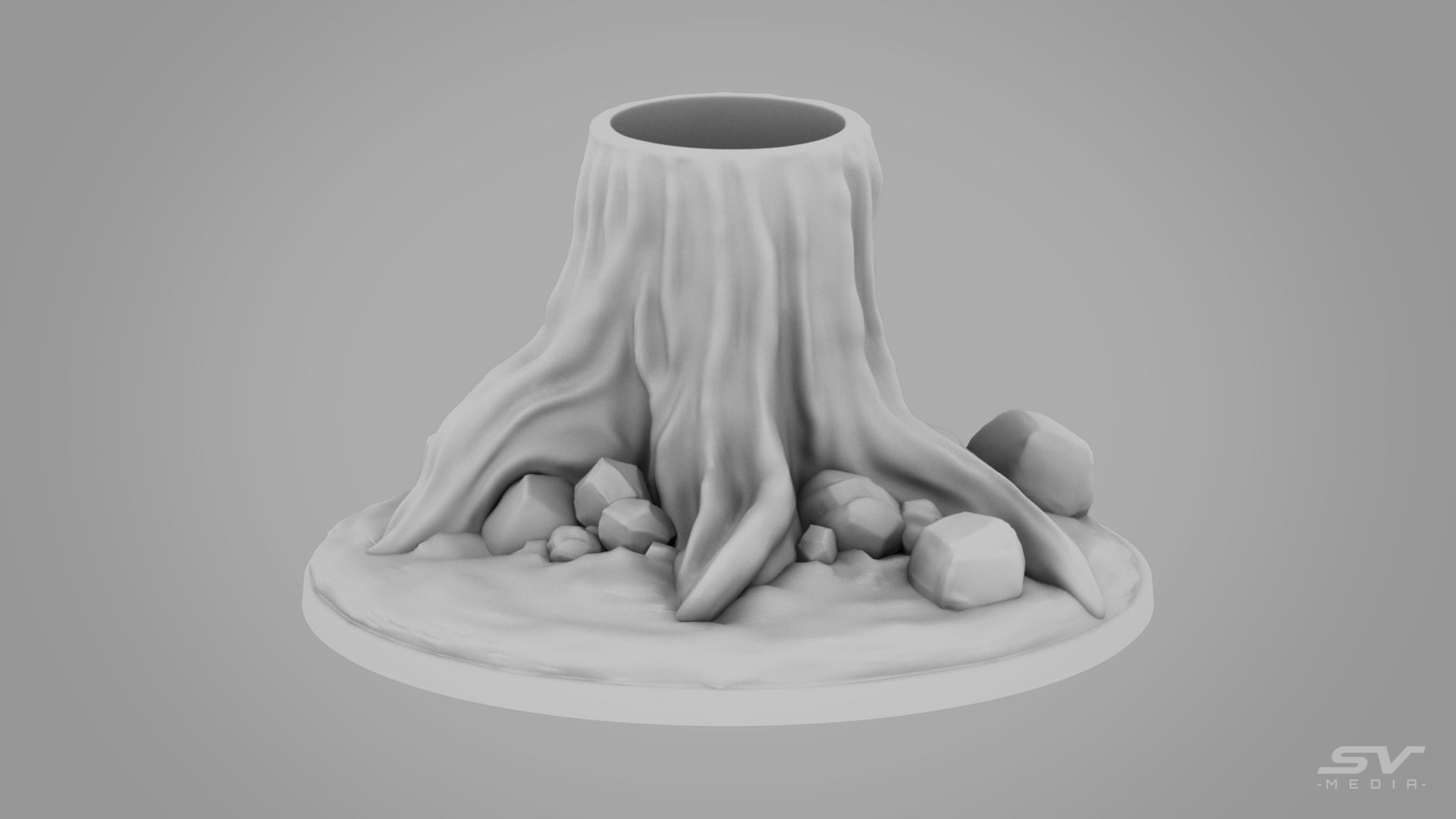 Tree Trunk Pen Stand 3D model 3D printable | CGTrader