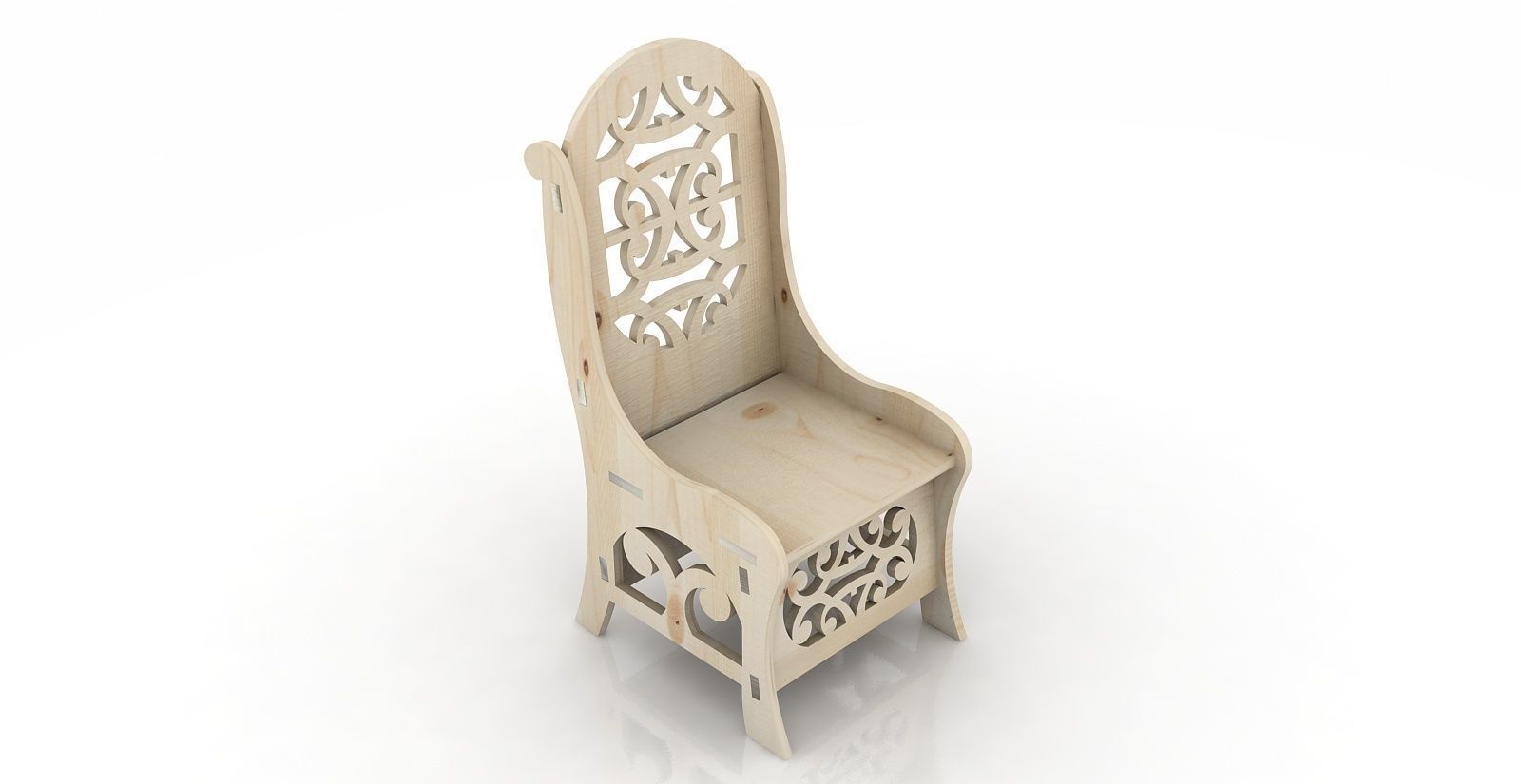 3D model Carved Chair wood cnc router 3d model VR / AR / low-poly ...