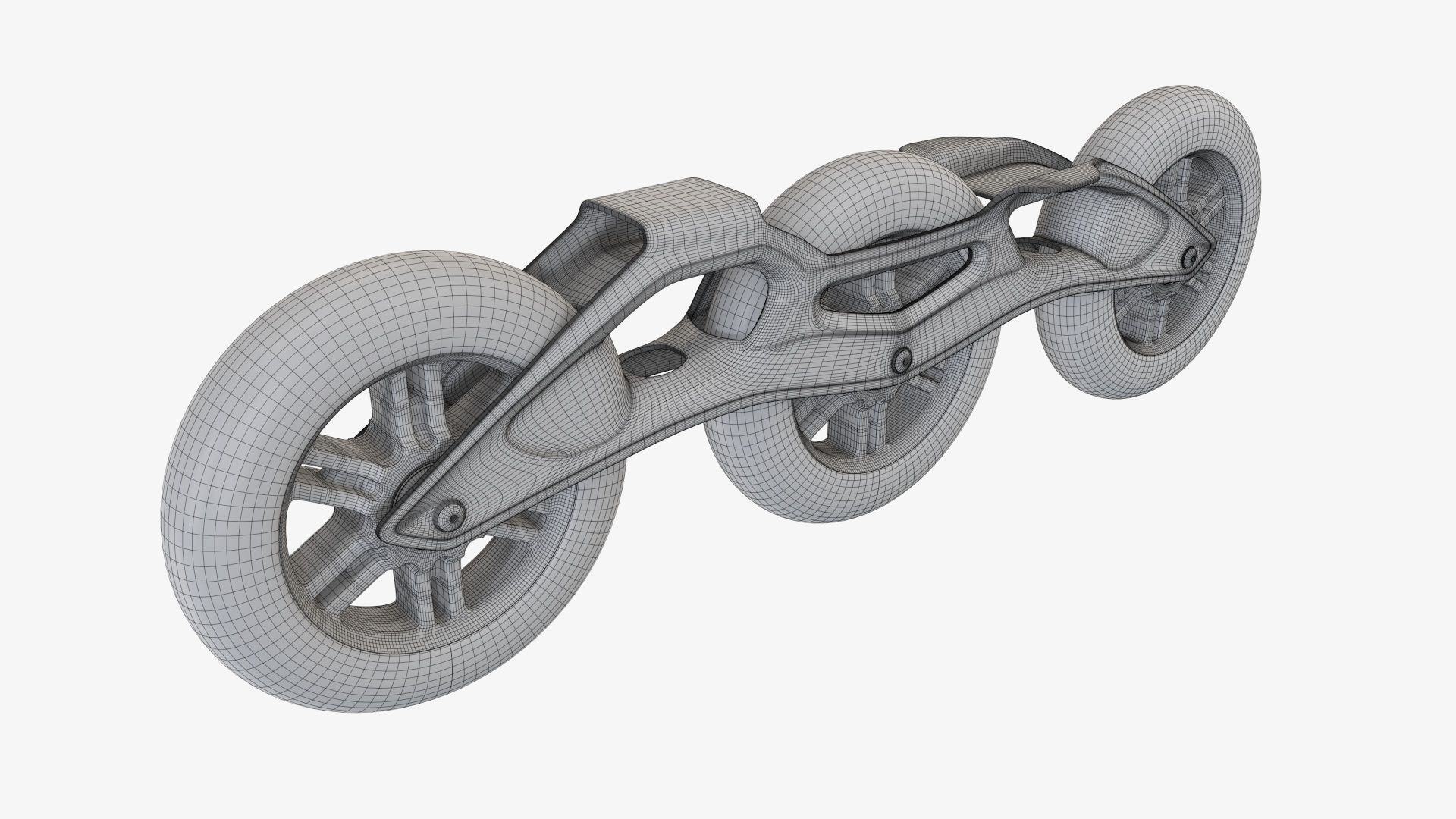 Racing roller skates frame and wheels 3D model | CGTrader