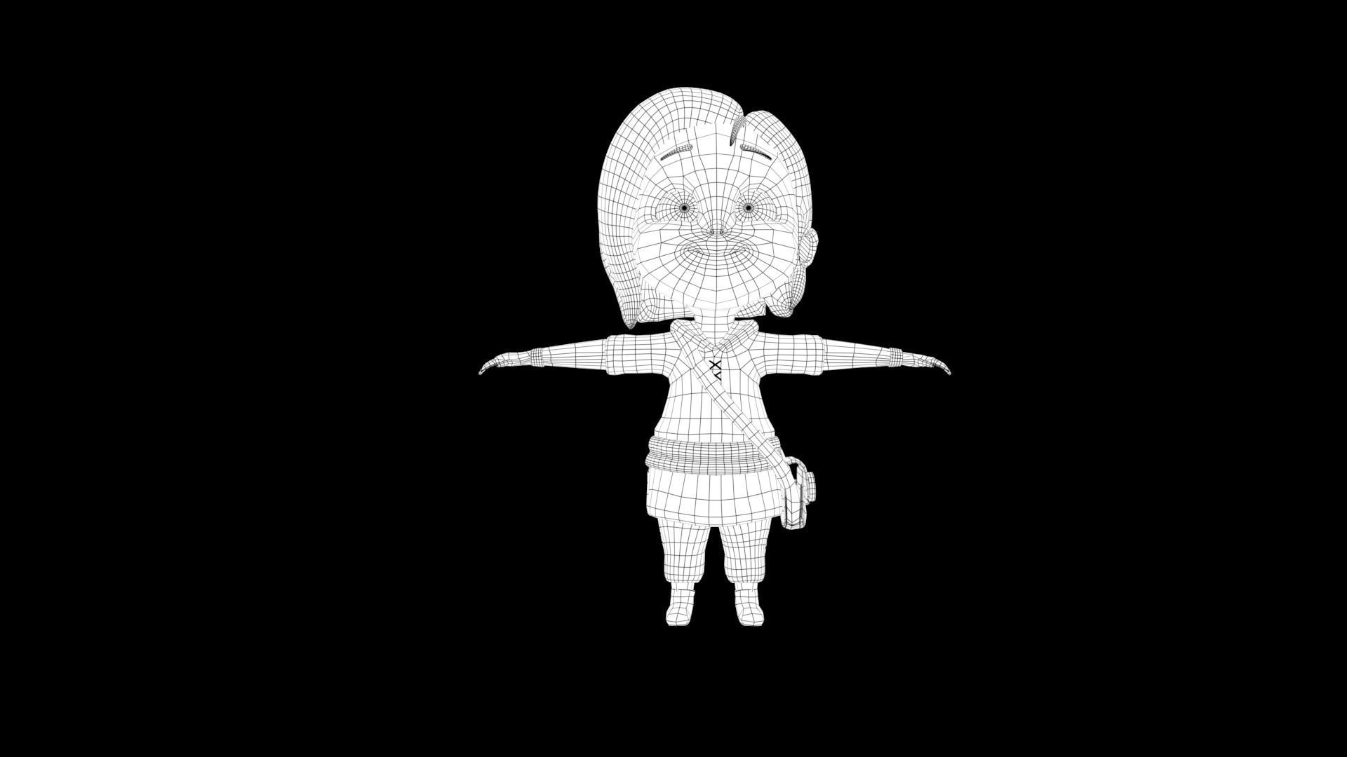 3D model FEMALE CHARACTER LOW POLY MODEL 4K TEXTURES VR / AR / low-poly ...