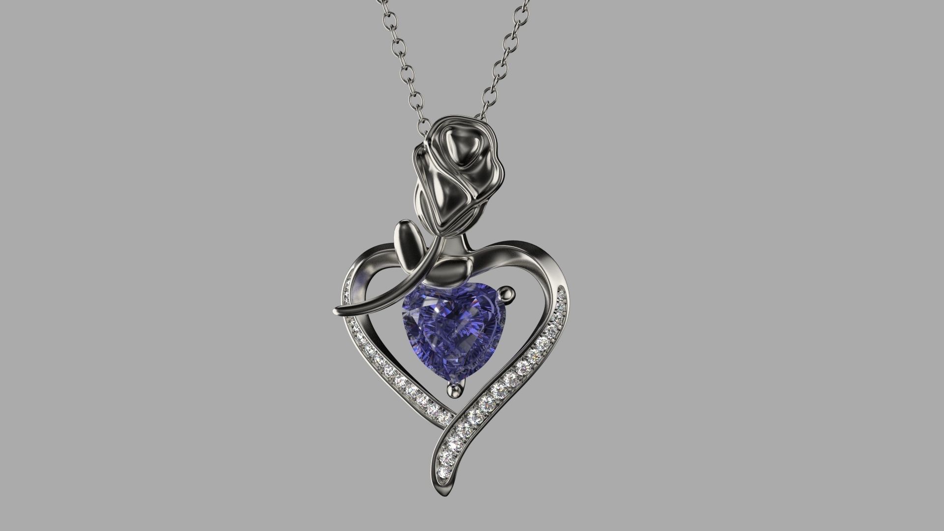 necklace with diamond 3D model | CGTrader
