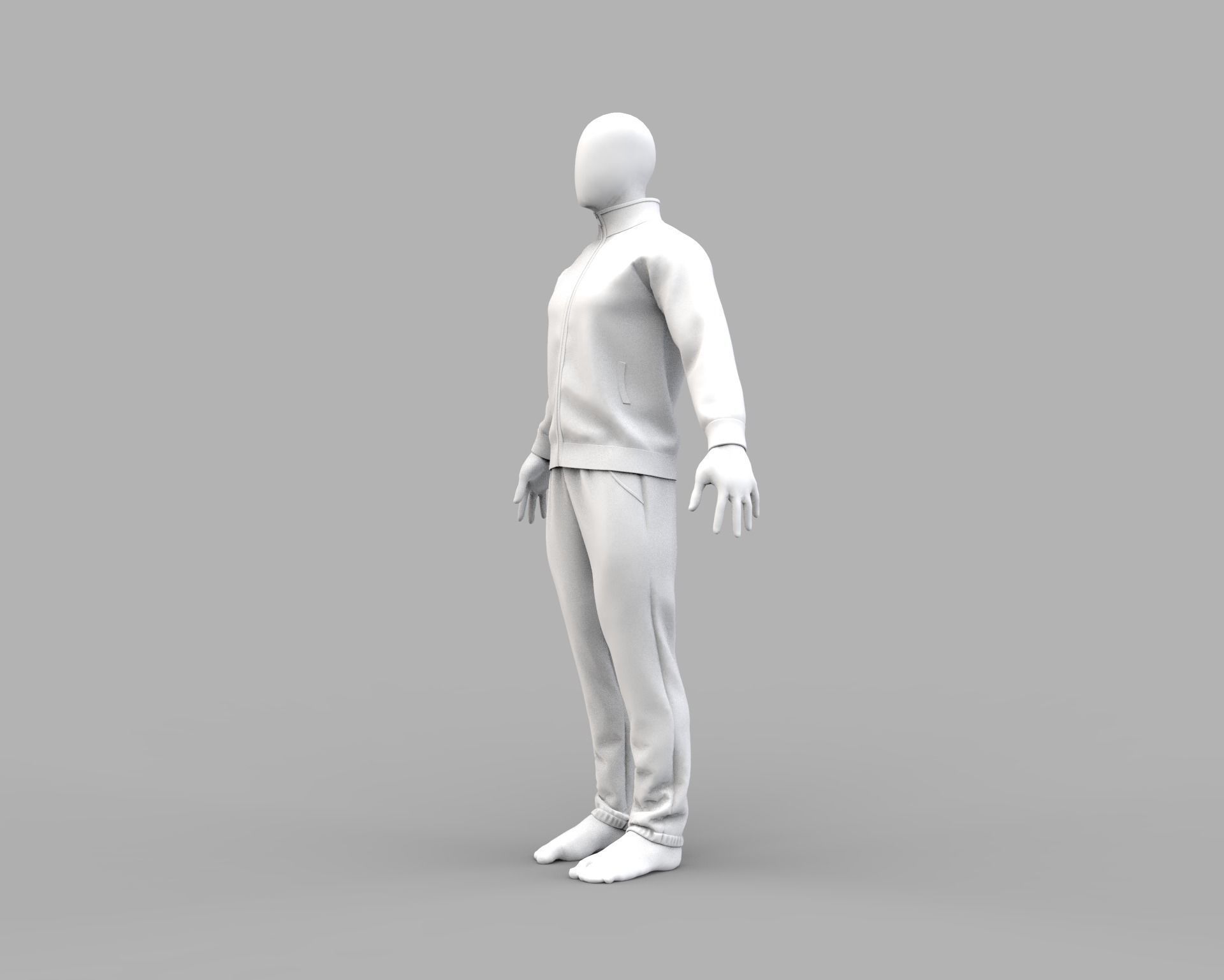 Men tracksuit sports jacket sweat pants Marvelous Designer 3D model ...