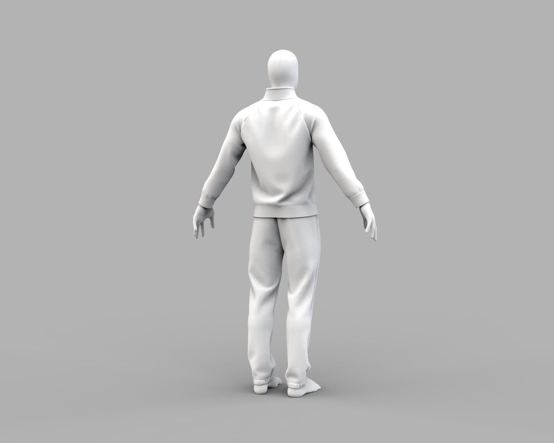 Men tracksuit sports jacket sweat pants Marvelous Designer 3D model ...