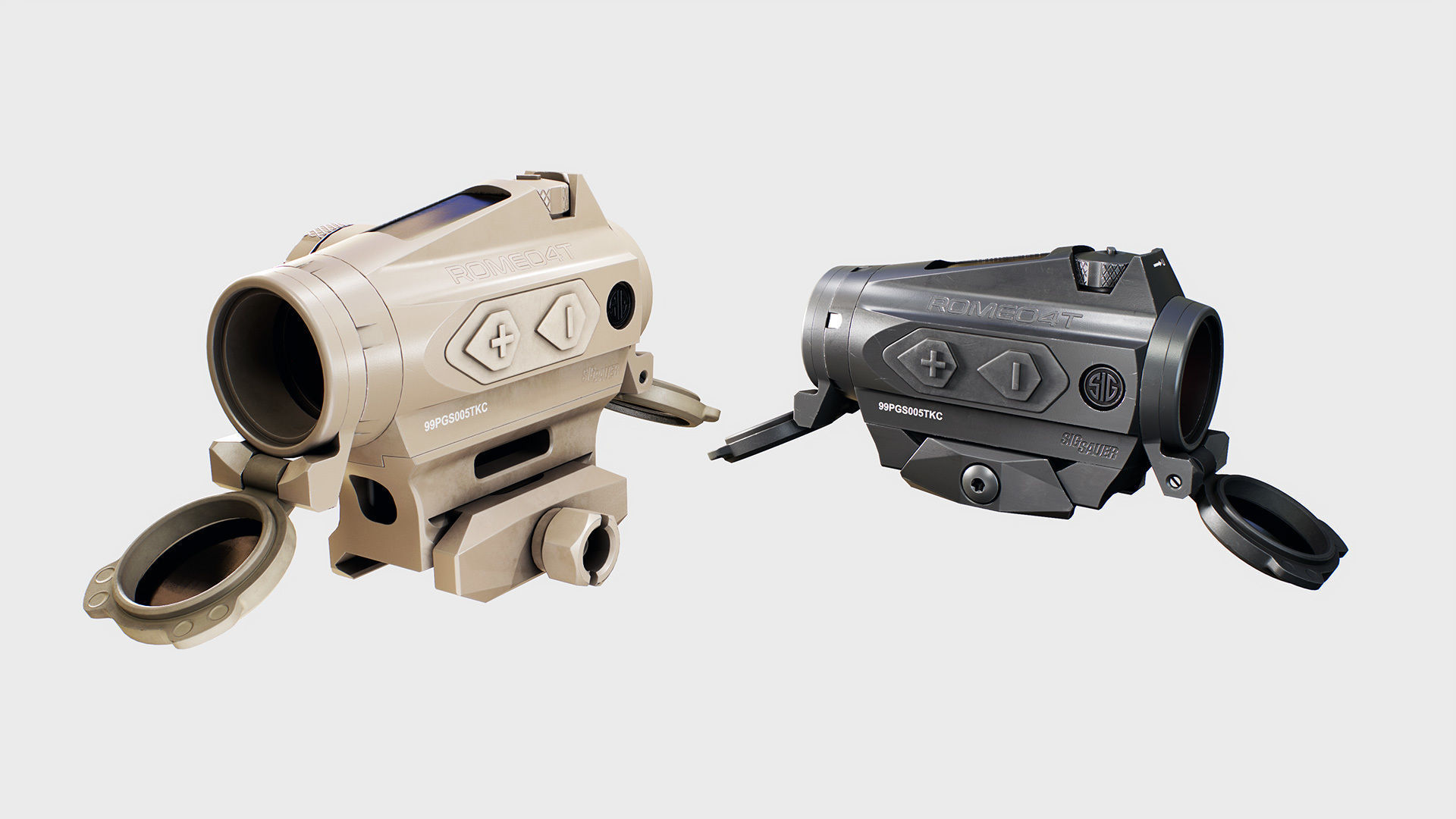 3D model Sig Sauer Romeo4T Tactical Solar Powered Red Dot Sight VR / AR ...