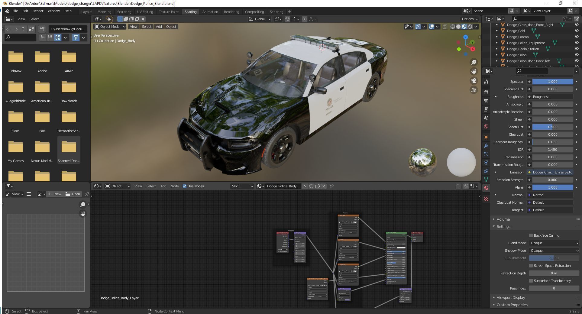 3D model Police car Dodge Charger SRT Hellcat LAPD VR / AR / low-poly ...