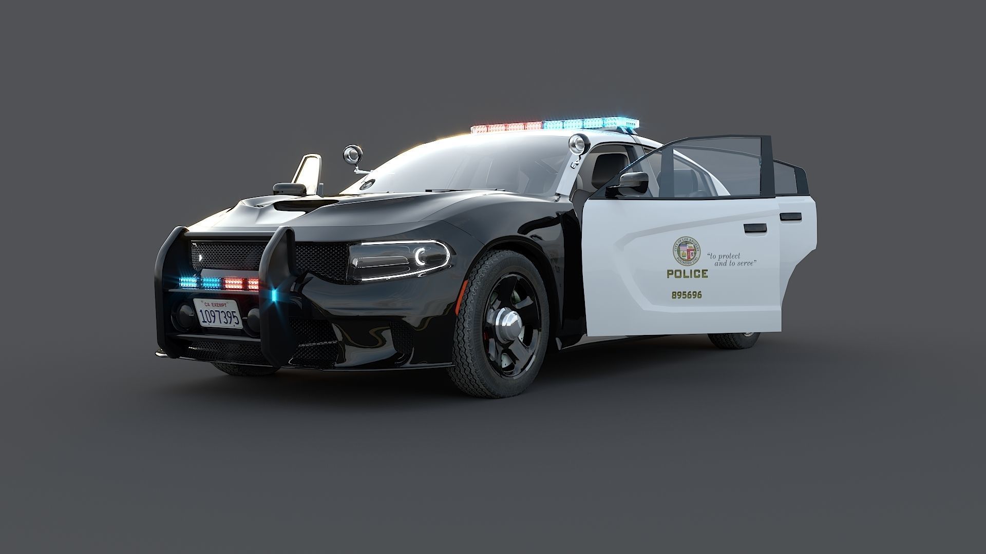 3D model Dodge Charger SRT Hellcat LAPD VR / AR / low-poly | CGTrader