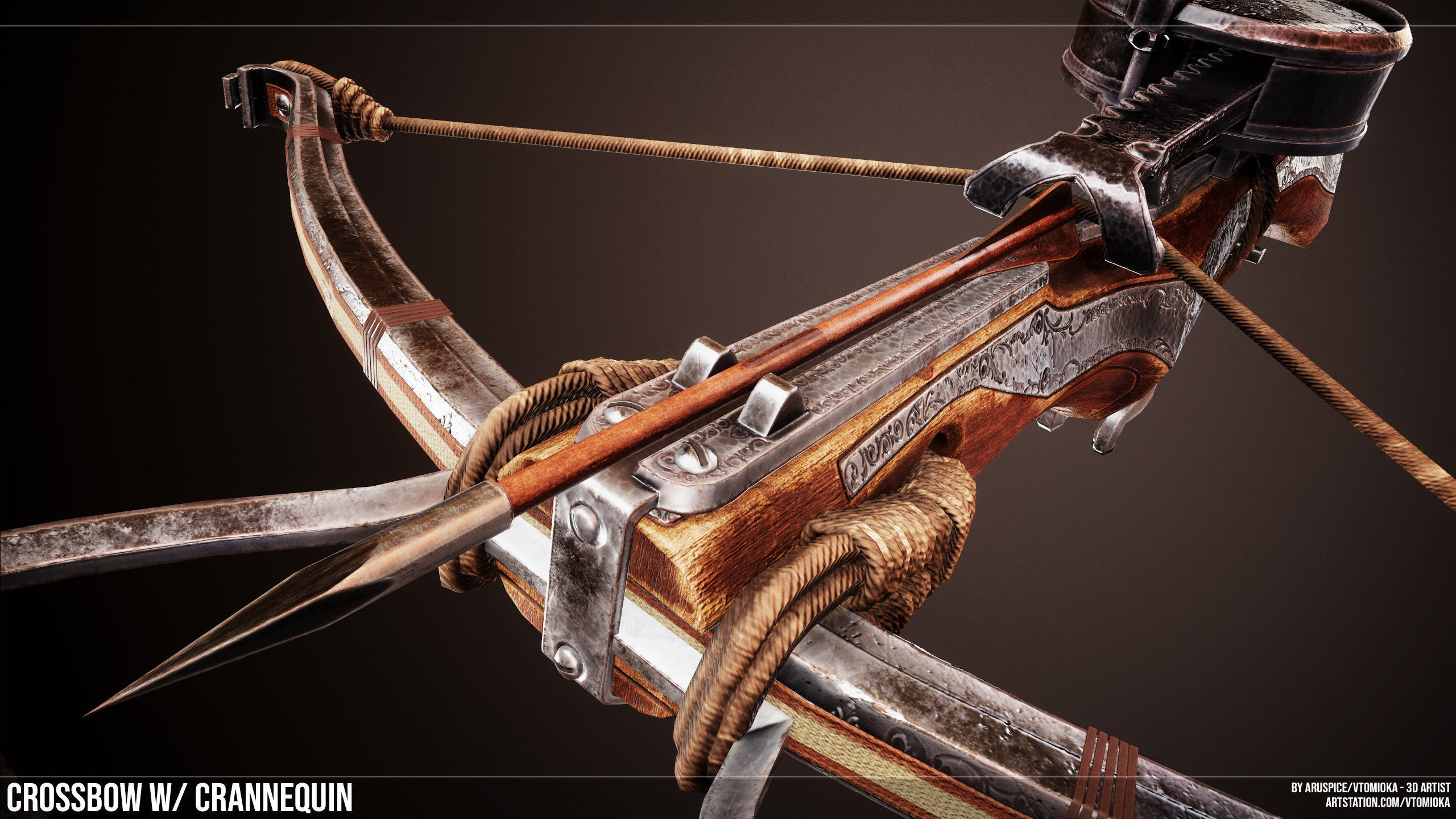 3D model Crossbow with Cranequin VR / AR / low-poly | CGTrader