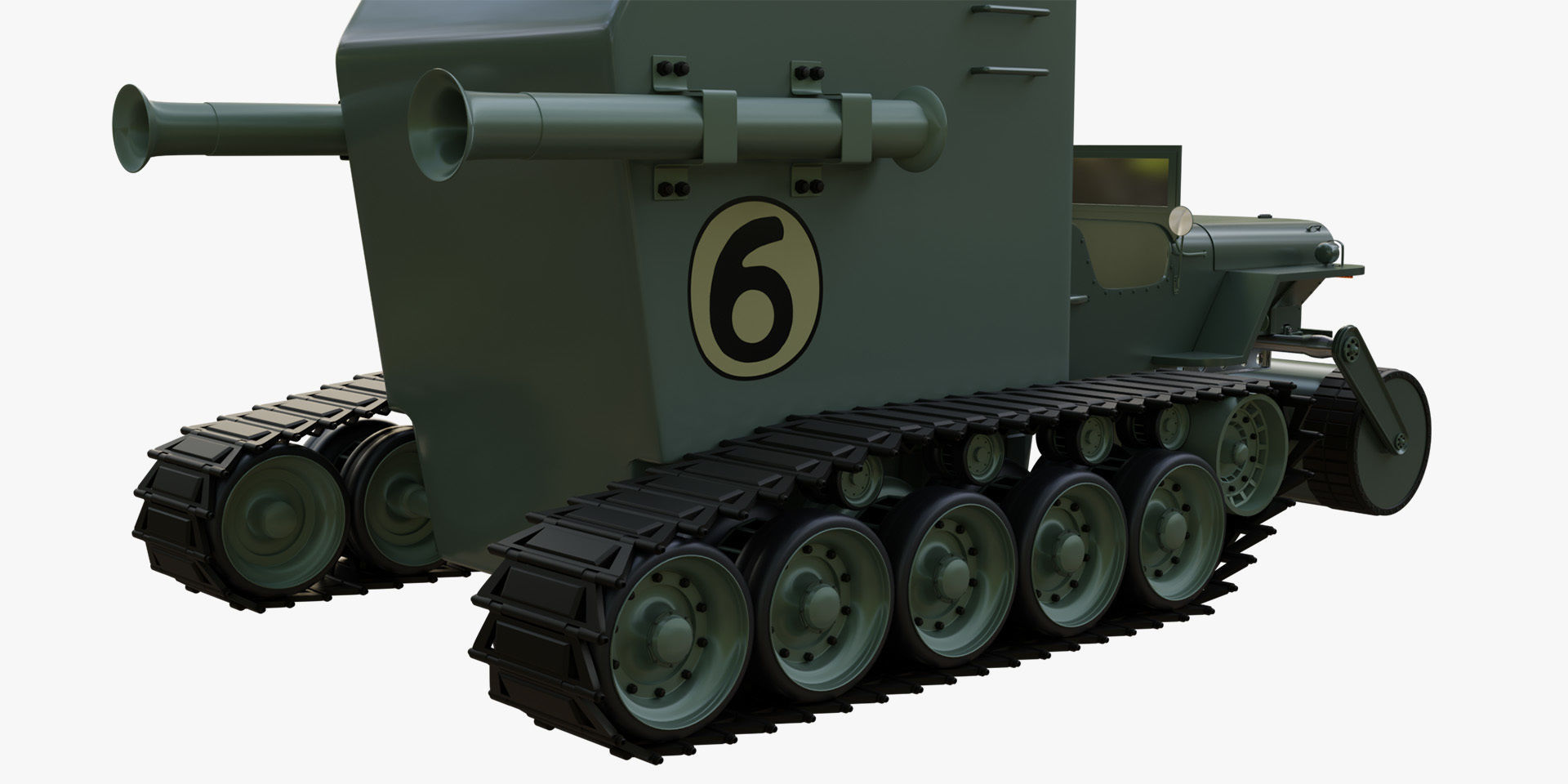 3D model Race Car 06 Army Surplus Special from Wacky Races VR / AR ...