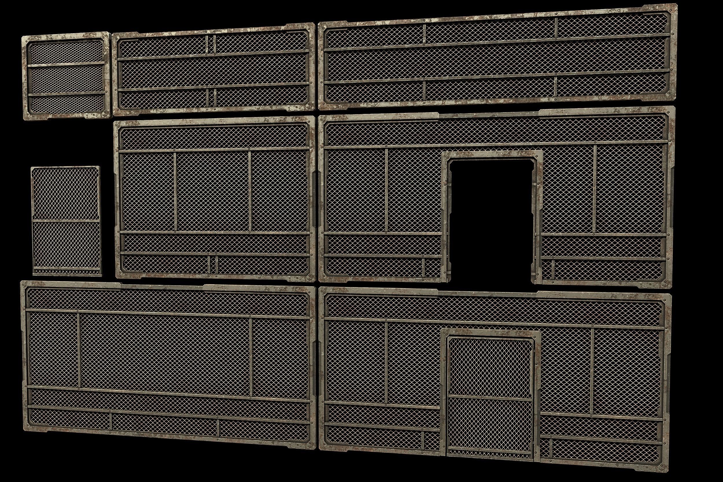 3D Model Collection sci fi walls - architectural modular kit VR / AR ...