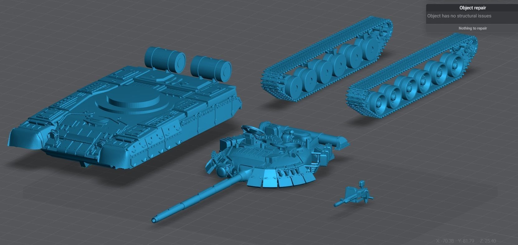 T80U Tank scale model 3D model 3D printable | CGTrader
