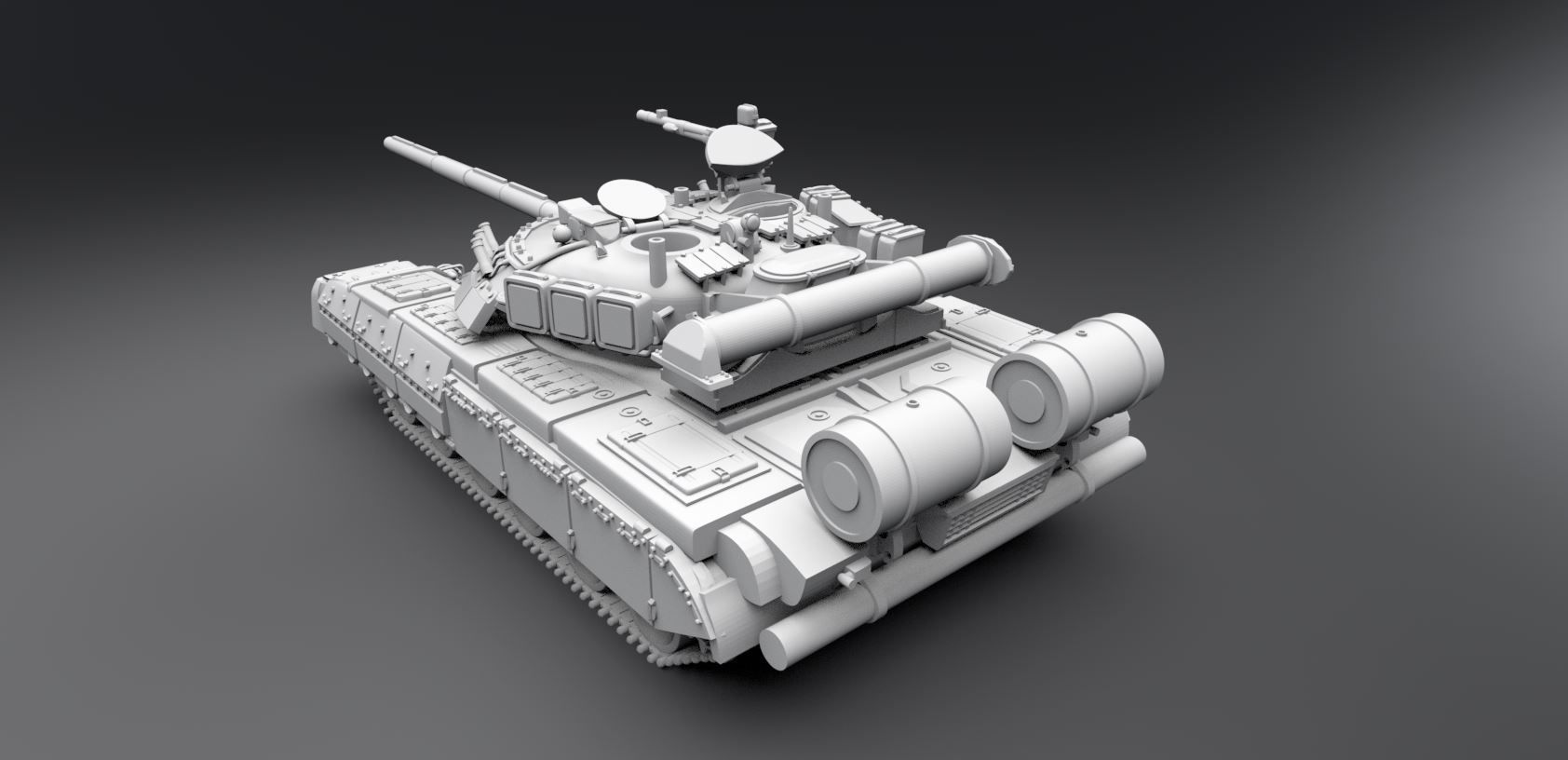 T80U Tank scale model 3D model 3D printable | CGTrader