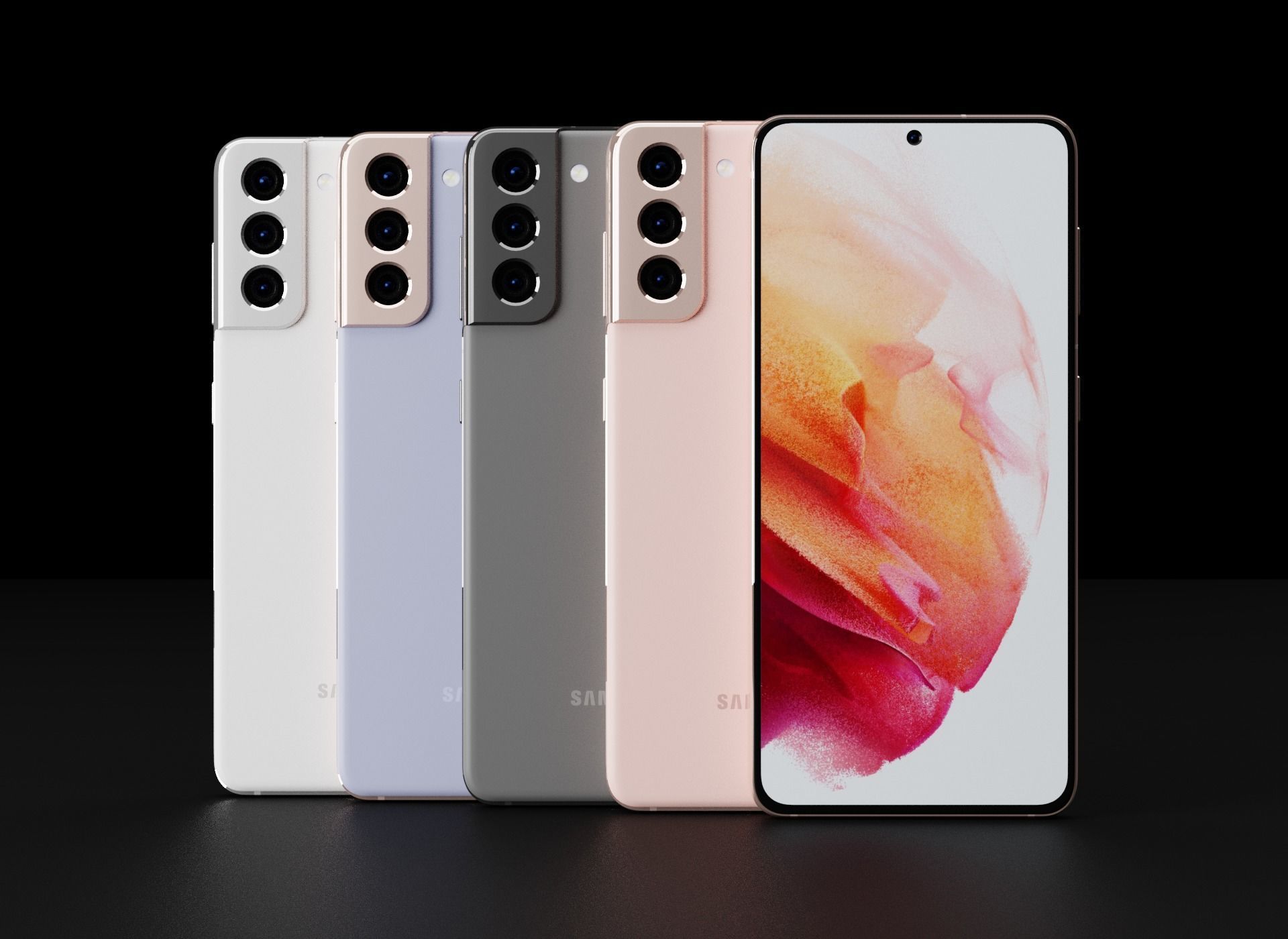 3D Model Collection Samsung Galaxy S21 All Models In All Official ...