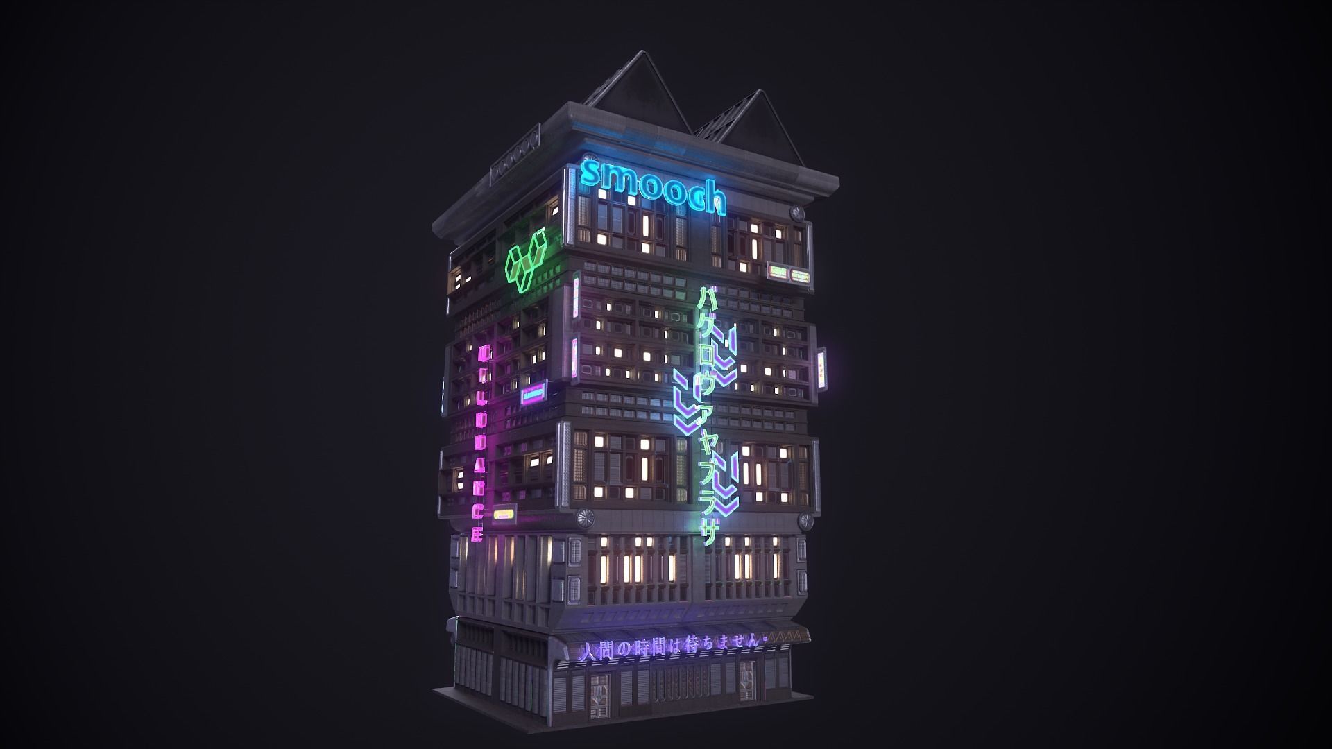 3D model cyberpunk building 29 VR / AR / low-poly | CGTrader