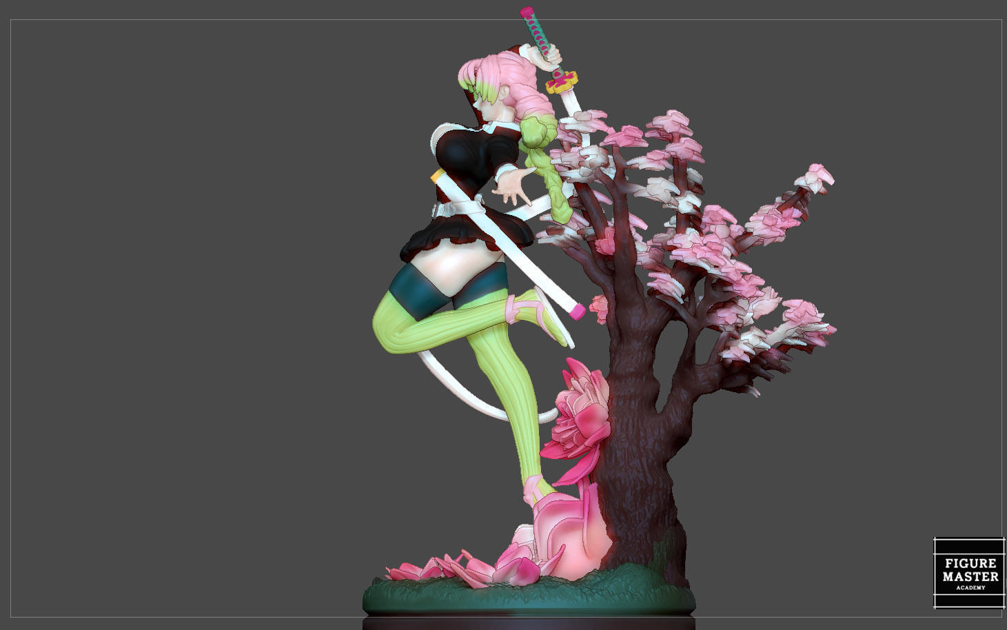 KANROJI Mitsuri KIMETSU NO YAIBA ANIME GIRL CHARACTER 3D model 3D ...