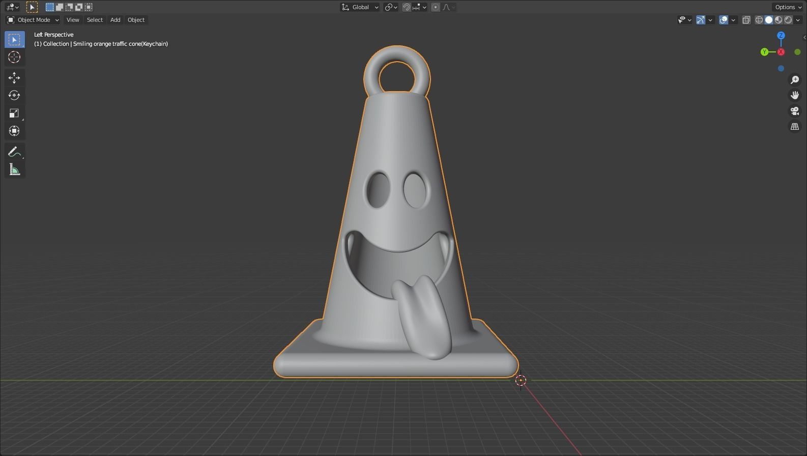 Smiling traffic cone 3D model 3D printable | CGTrader