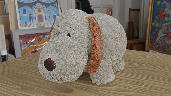 Stuffed animal dog Bello free 3D model | CGTrader