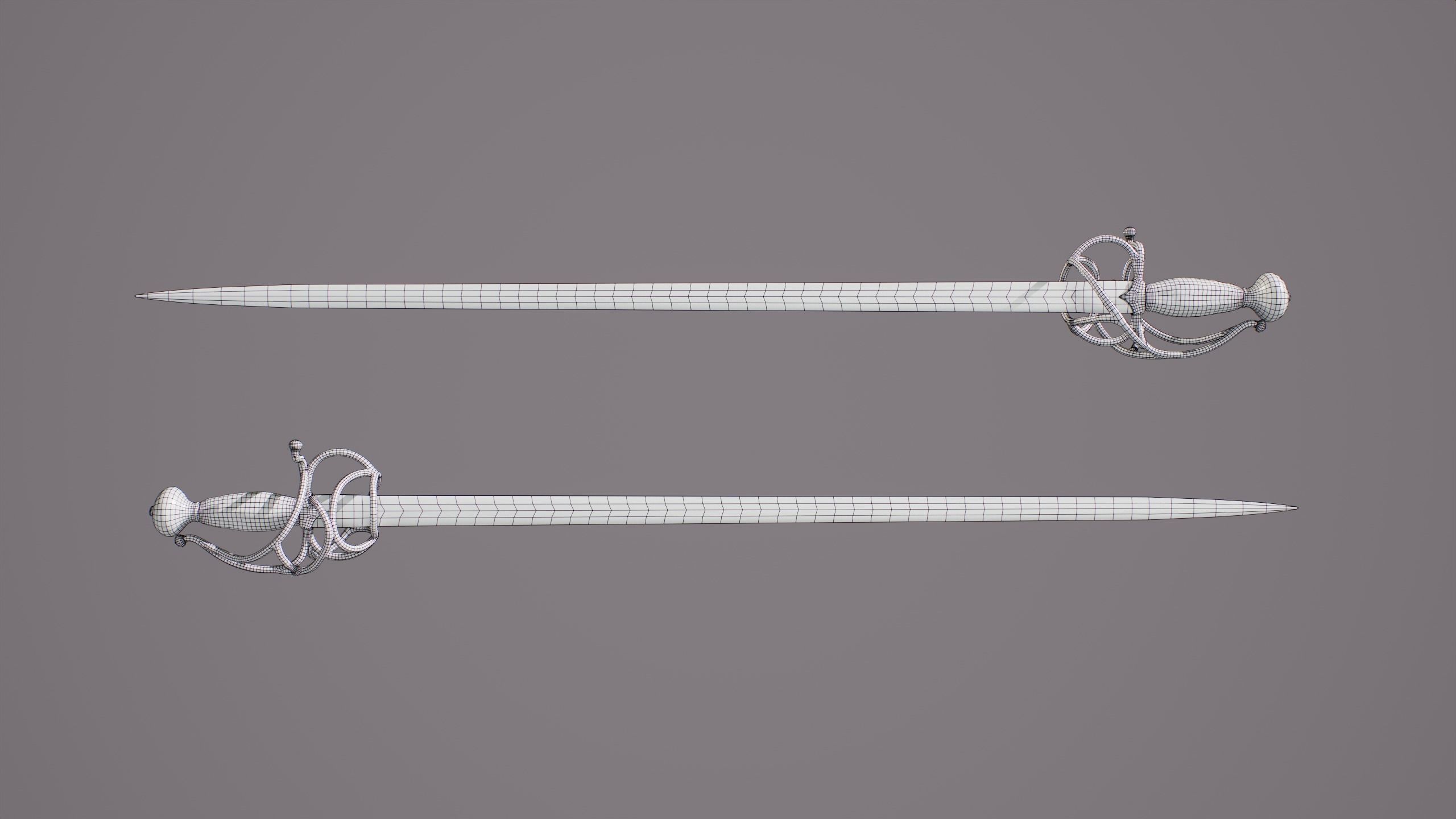 3D model Rapier sword PBR 3d model VR / AR / low-poly | CGTrader